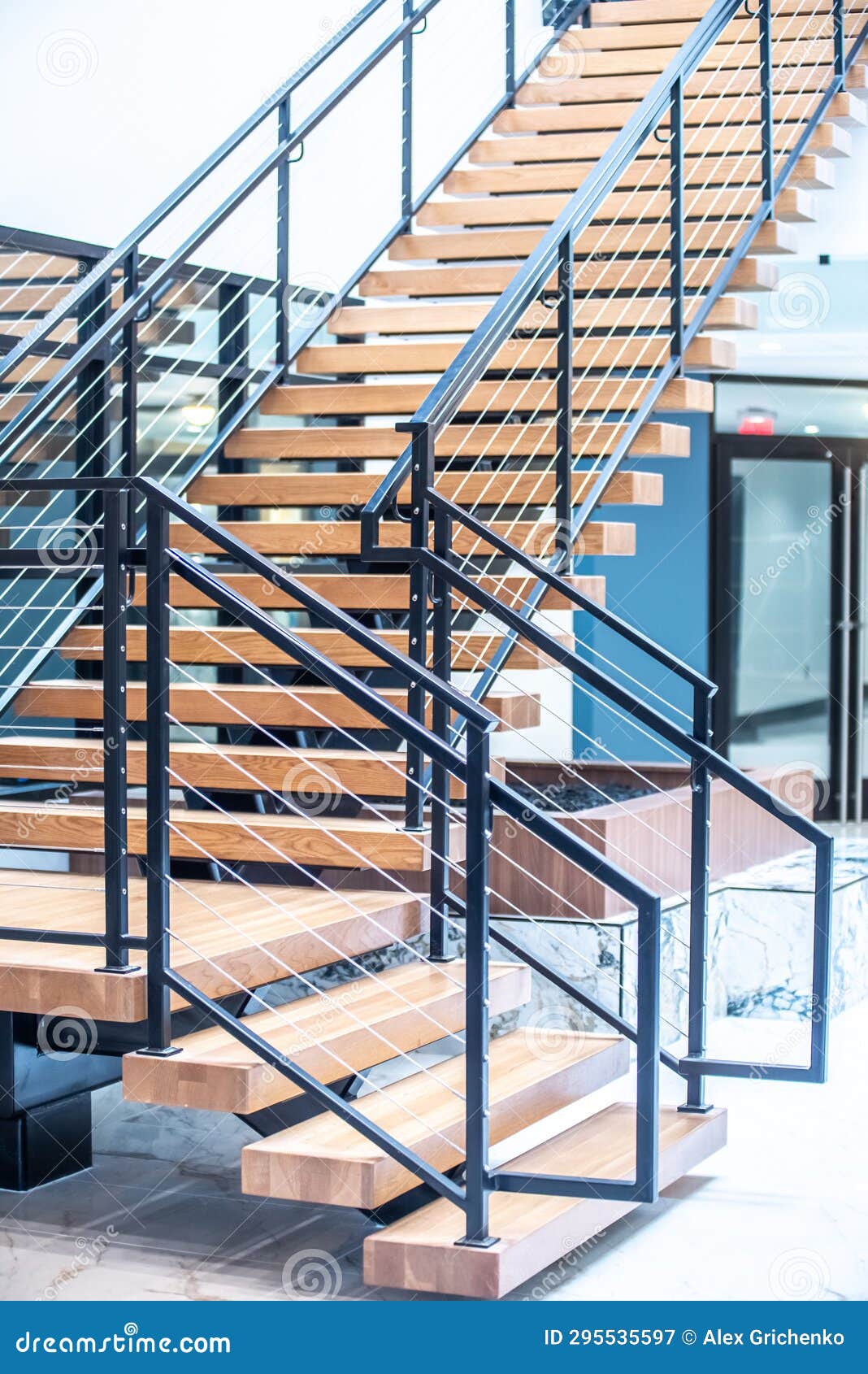 Indoor Stair and Railing Details Close Up Stock Image - Image of design ...