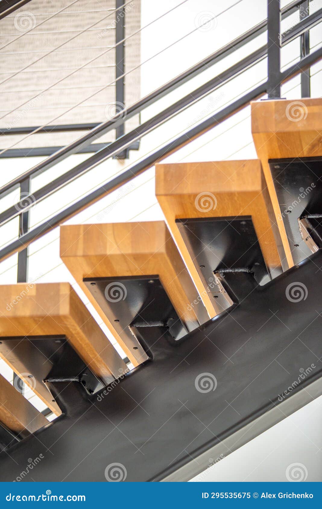 Indoor Stair and Railing Details Close Up Stock Image - Image of ...