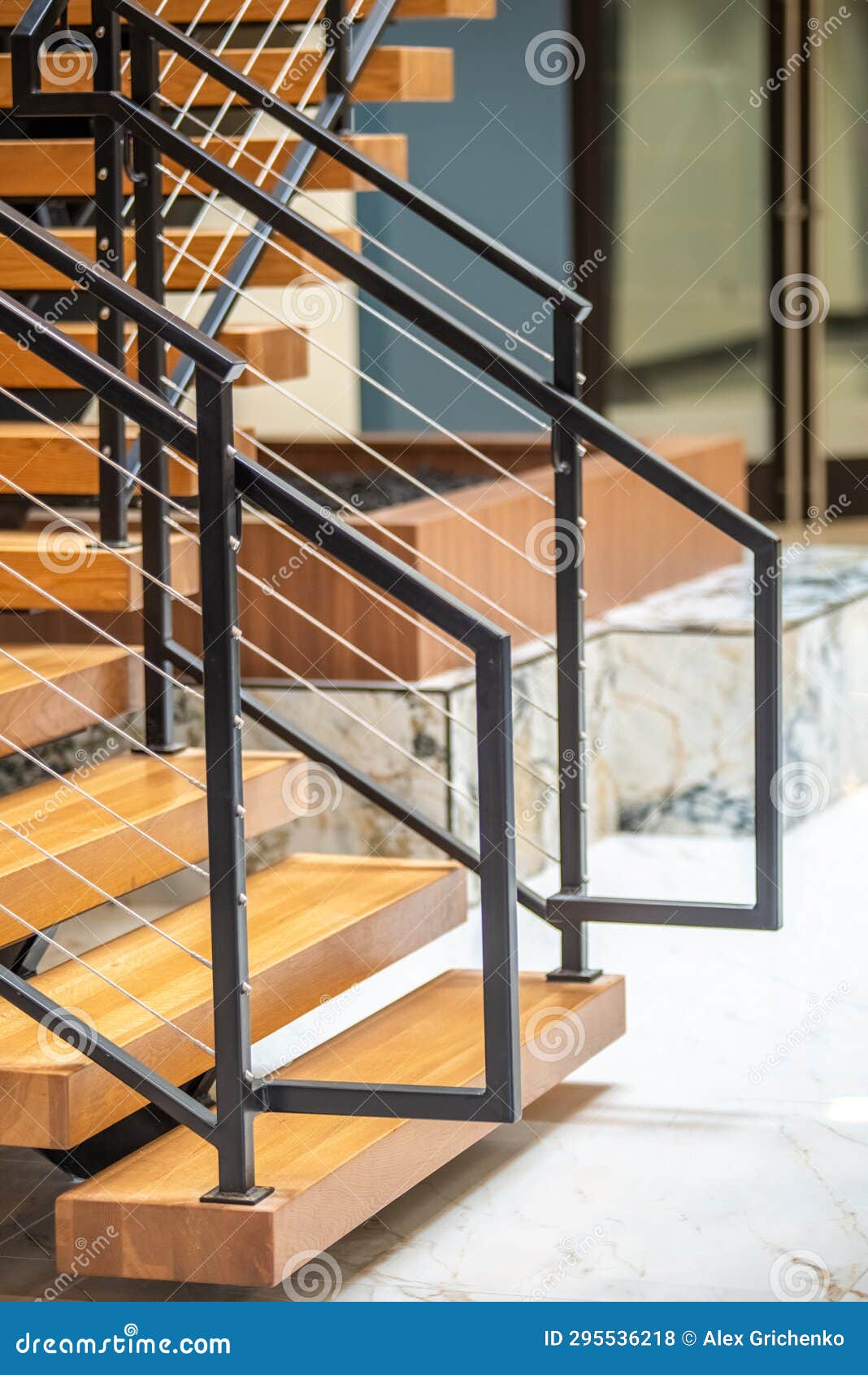 Indoor Stair and Railing Details Close Up Stock Photo - Image of step ...