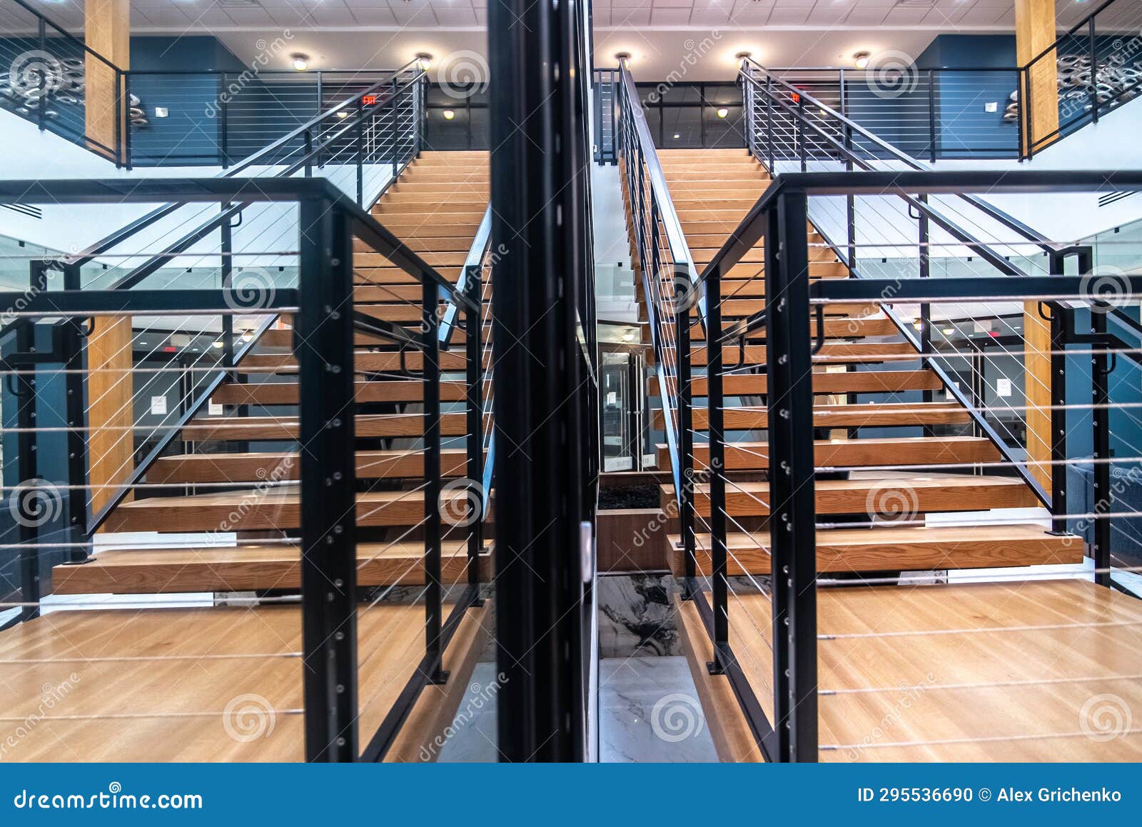 Indoor Stair and Railing Details Close Up Stock Photo - Image of view ...