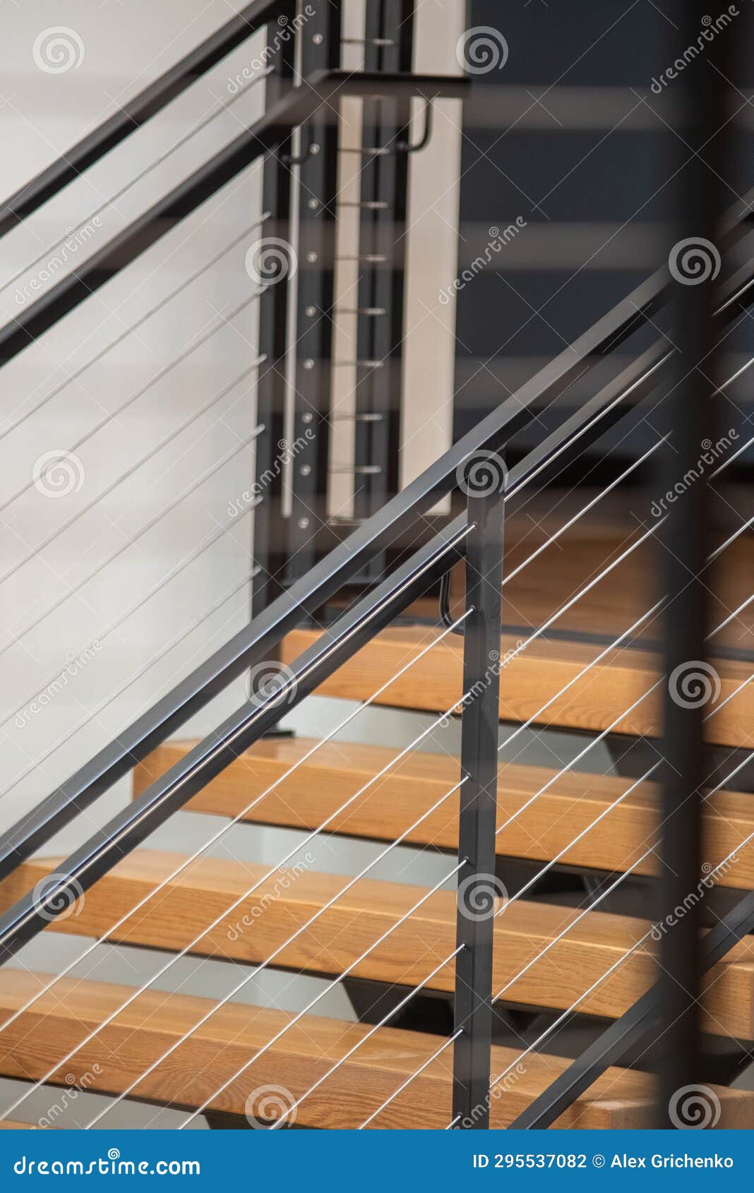Indoor Stair and Railing Details Close Up Stock Photo - Image of ...