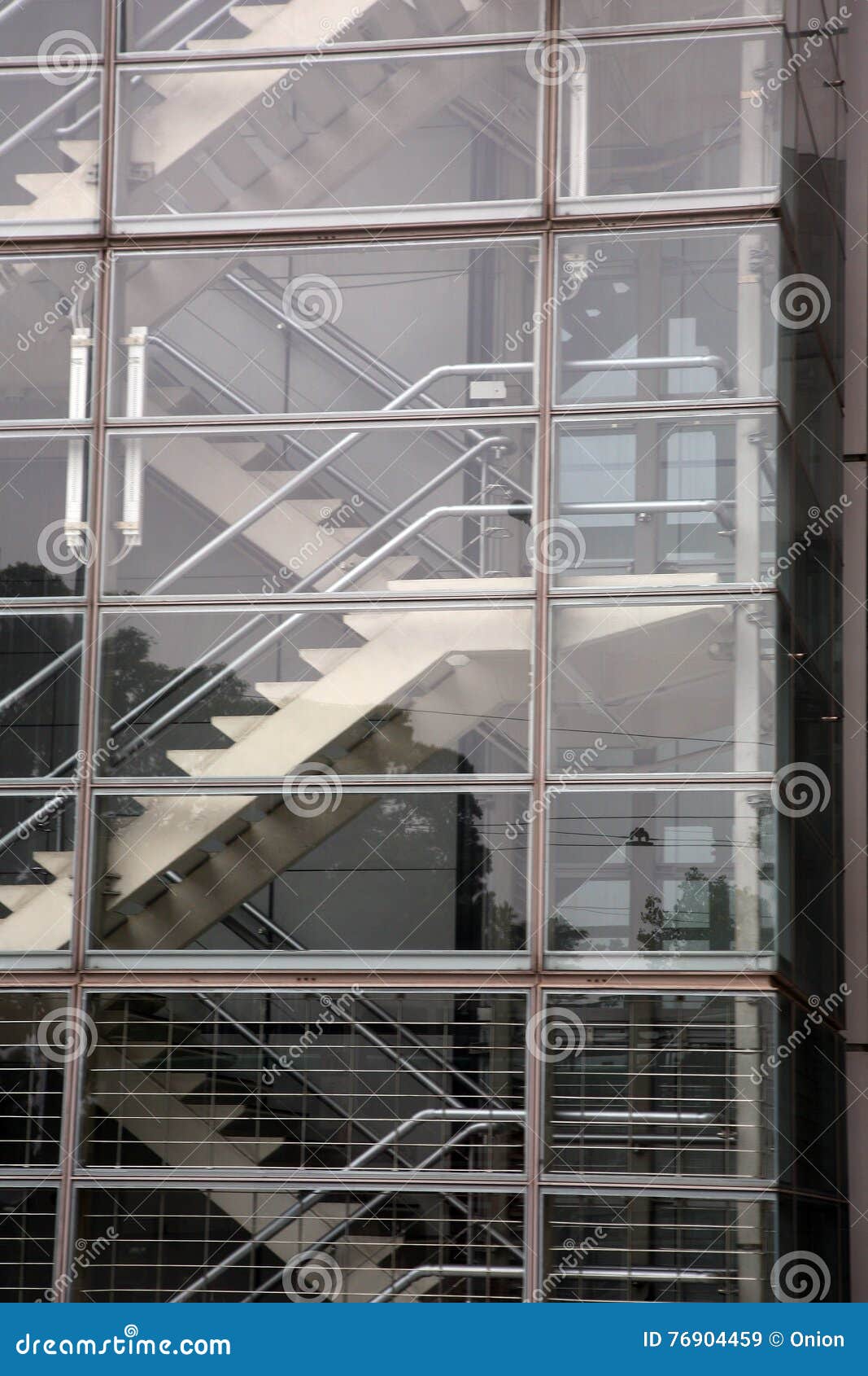 Indoor Staircase Behind Glass Stock Image - Image of corporate, glass ...