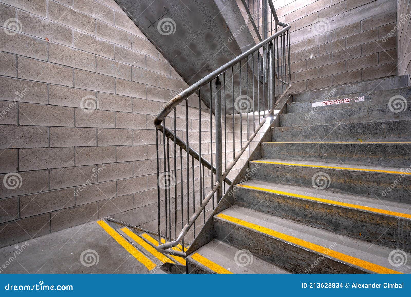 Indoor Staircase Fire Escape in an Apartment Building Stock Photo ...