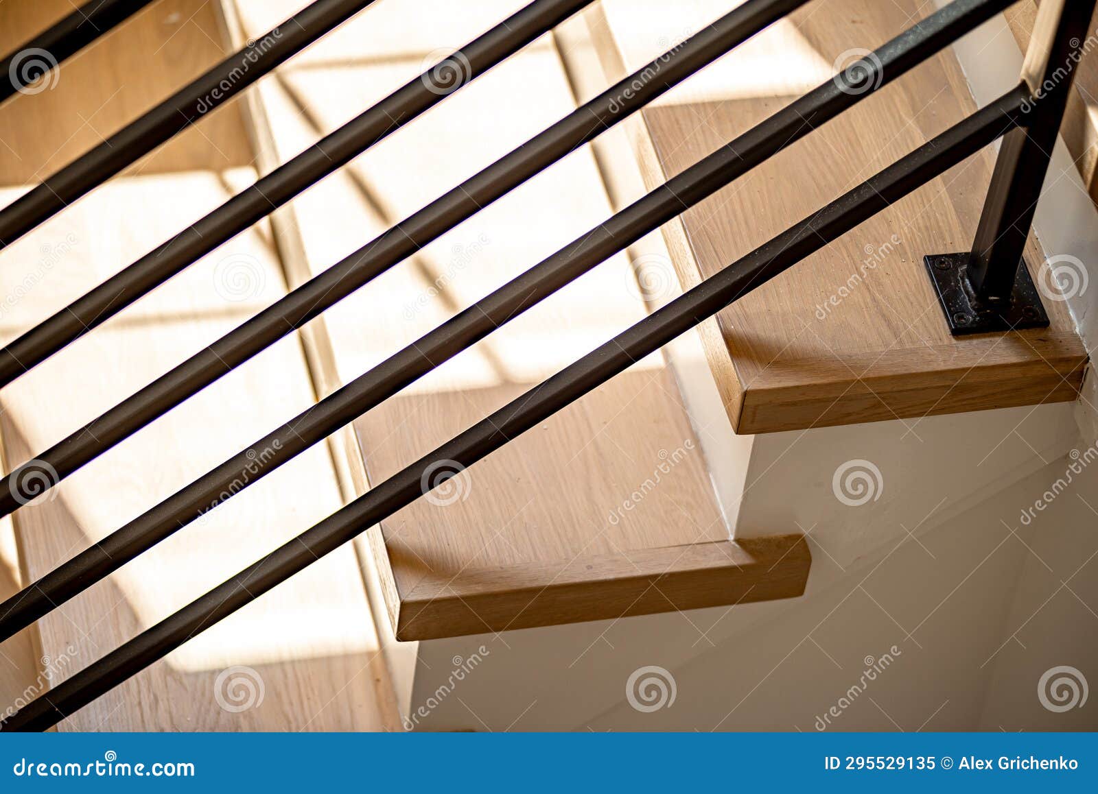 Indoor Staircase and Railings Details Close-up Stock Image - Image of ...