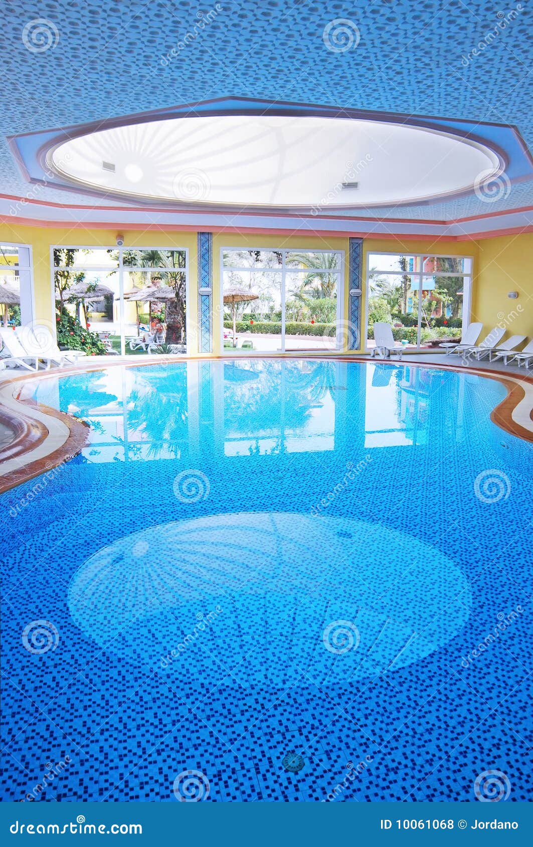 Indoor swimming pool stock photo. Image of lounge, leisure - 10061068