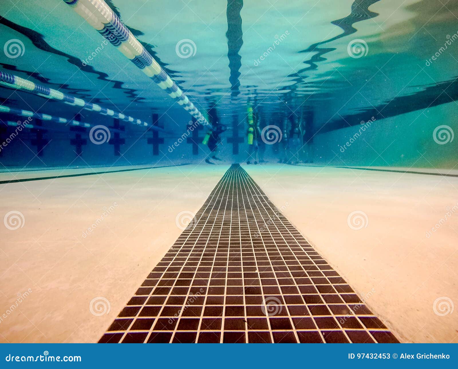 Indoor Swimming Pool Above and Under Water Stock Image - Image of clear ...