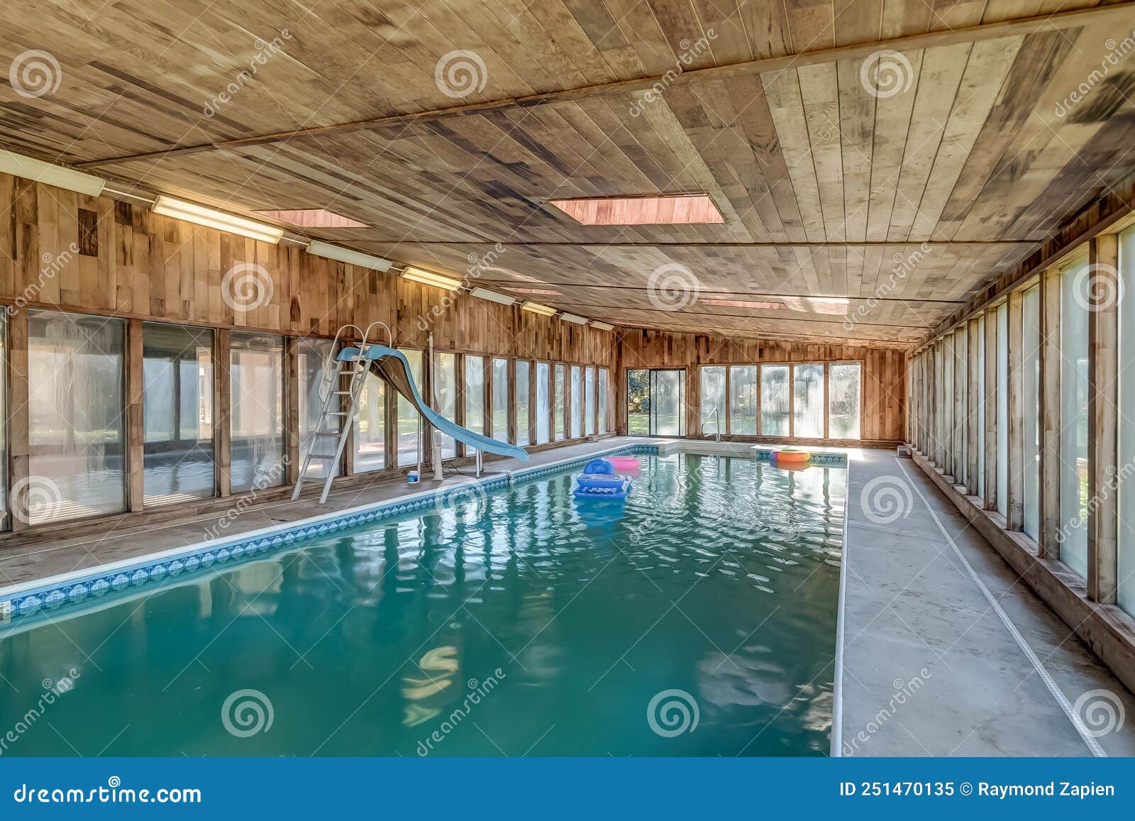 Indoor Swimming Pool with Wooden Ceiling Stock Image - Image of indoor ...