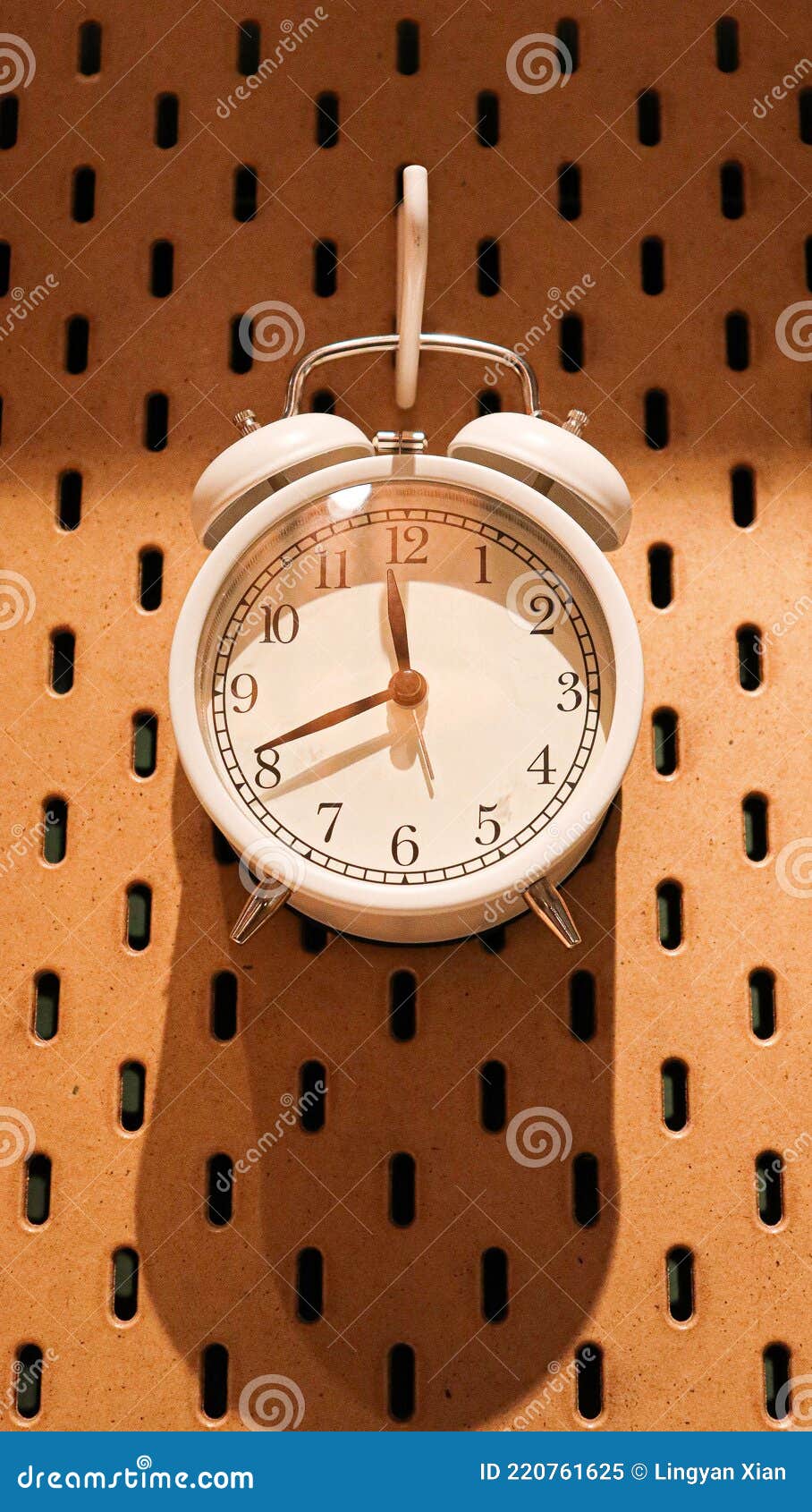 Indoor time, white clock stock image. Image of circle - 220761625