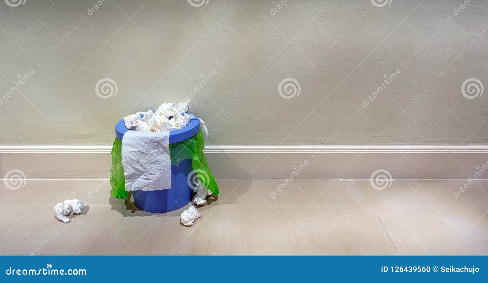 Indoor Trash Bin Overflowing with Trash. Editorial Image - Image of ...