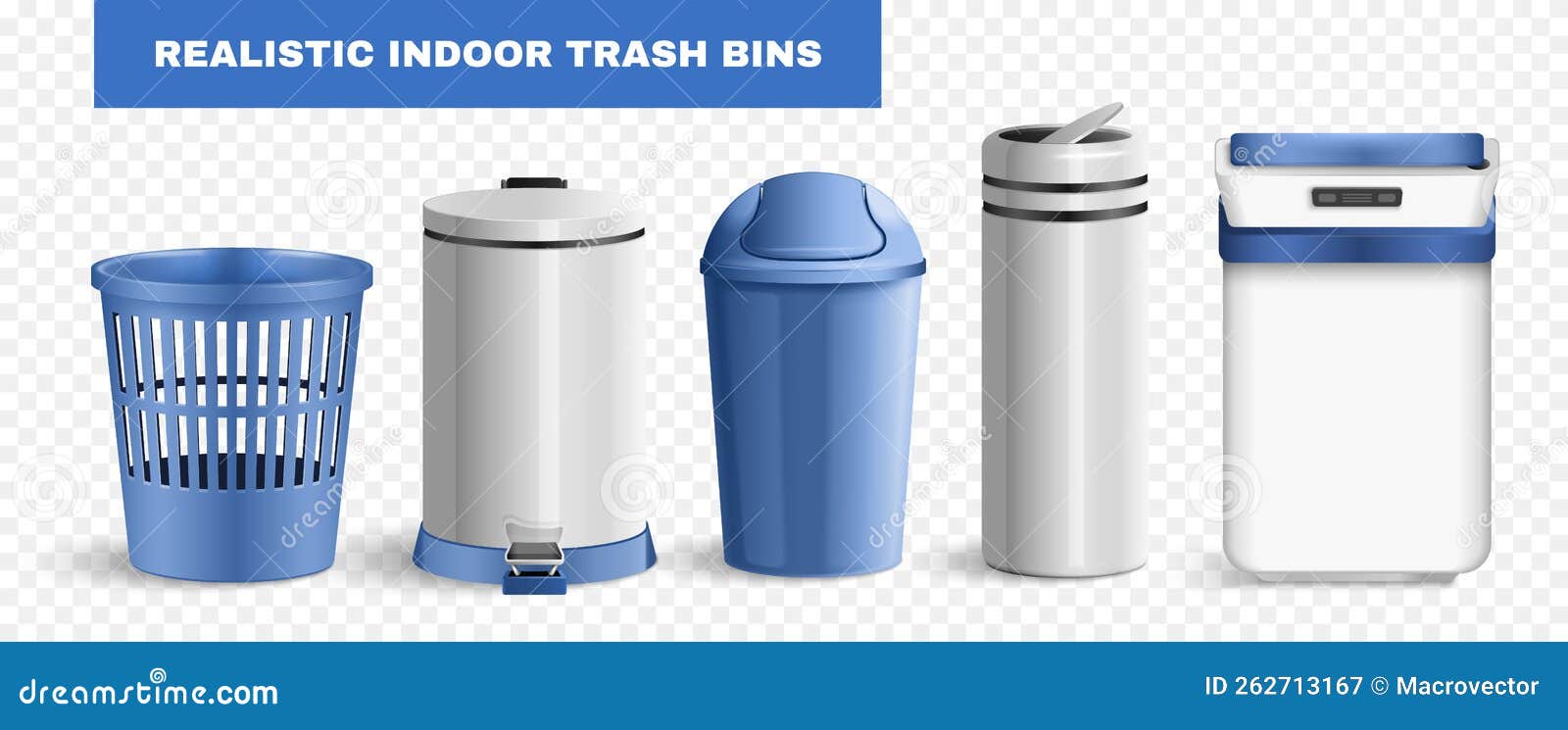 Indoor Trash Bins Set stock vector. Illustration of environment - 262713167