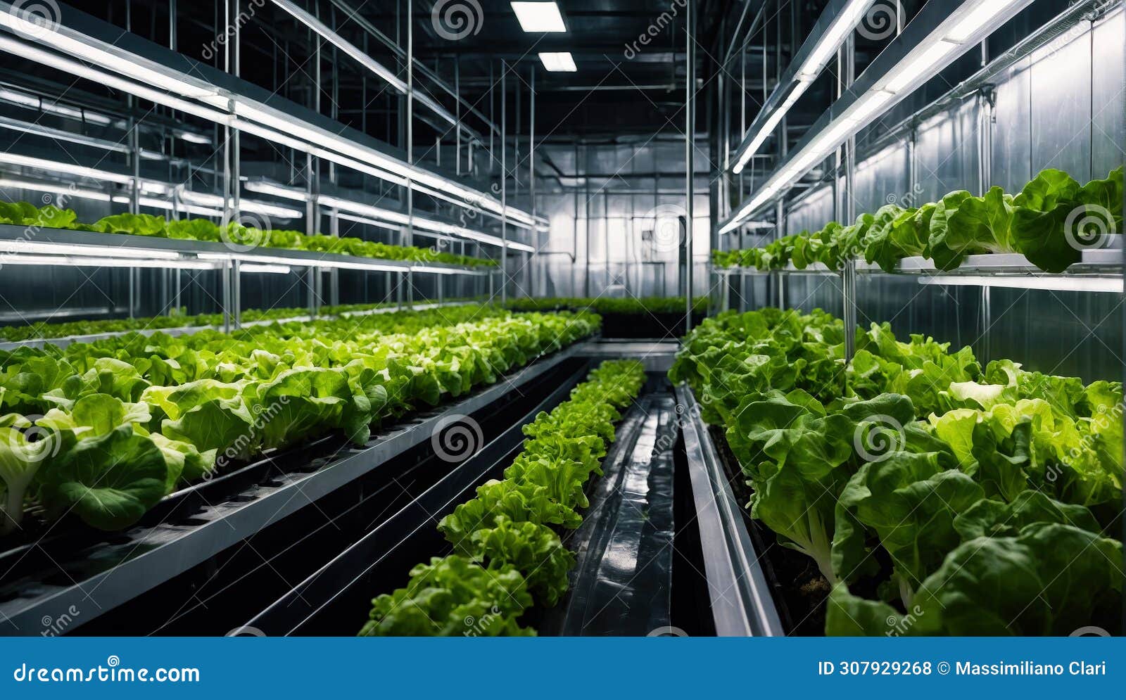 An Indoor Vertical Farm with Multiple Layers of Lush Green Lettuce ...