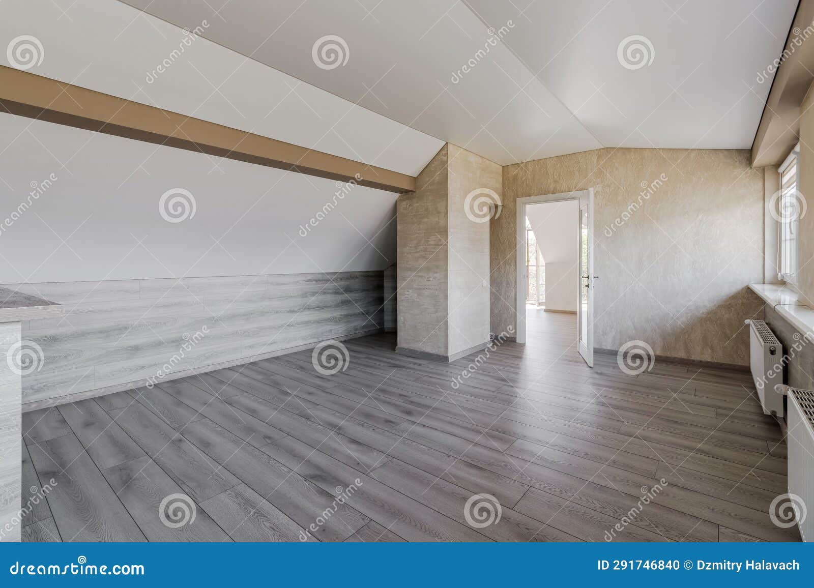 Indoor View of an Empty Attic of a New Modern House Stock Photo - Image ...