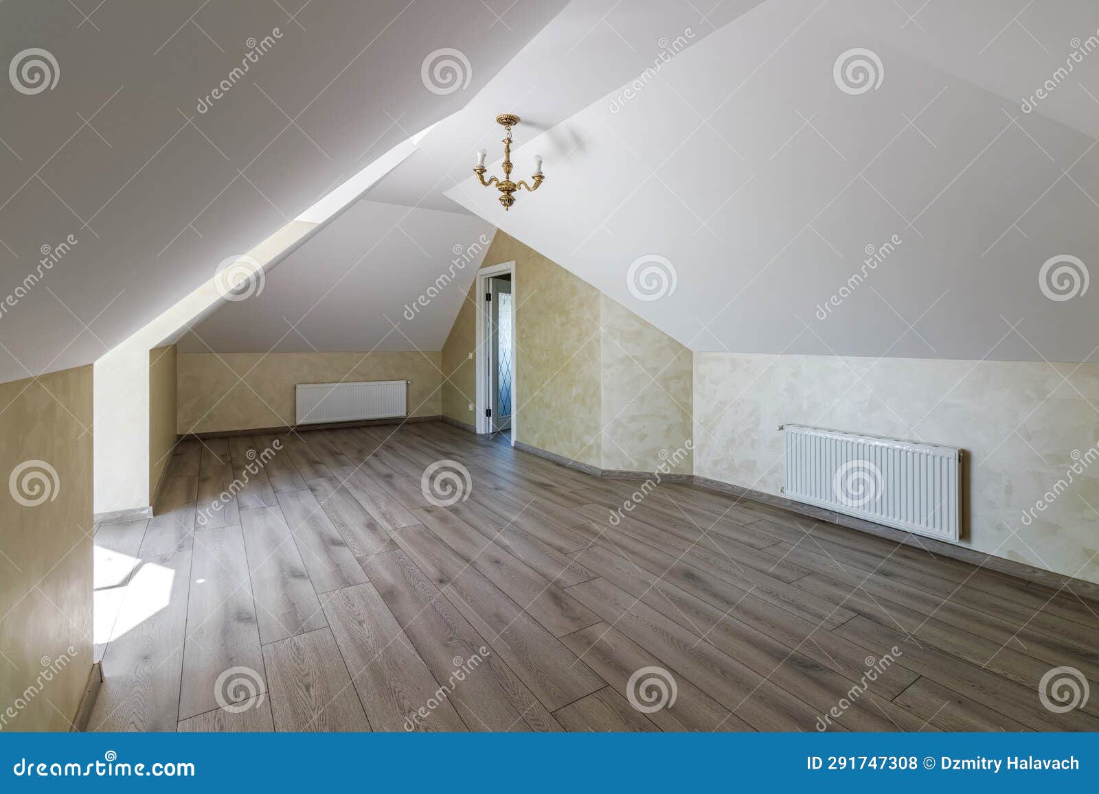 Indoor View of an Empty Attic of a New Modern House Stock Photo - Image ...