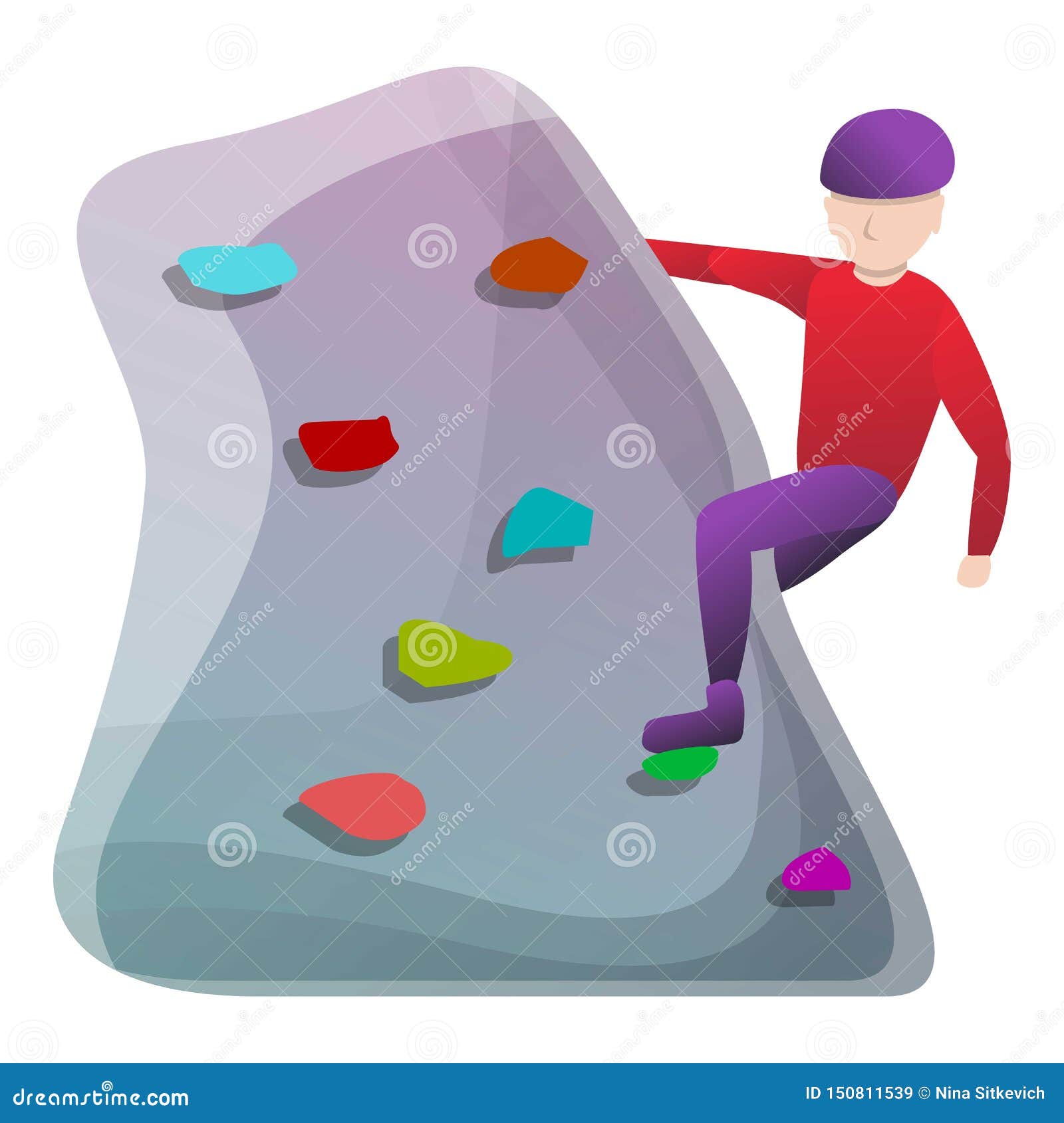 Indoor Wall Climbing Icon, Cartoon Style Stock Vector - Illustration of ...