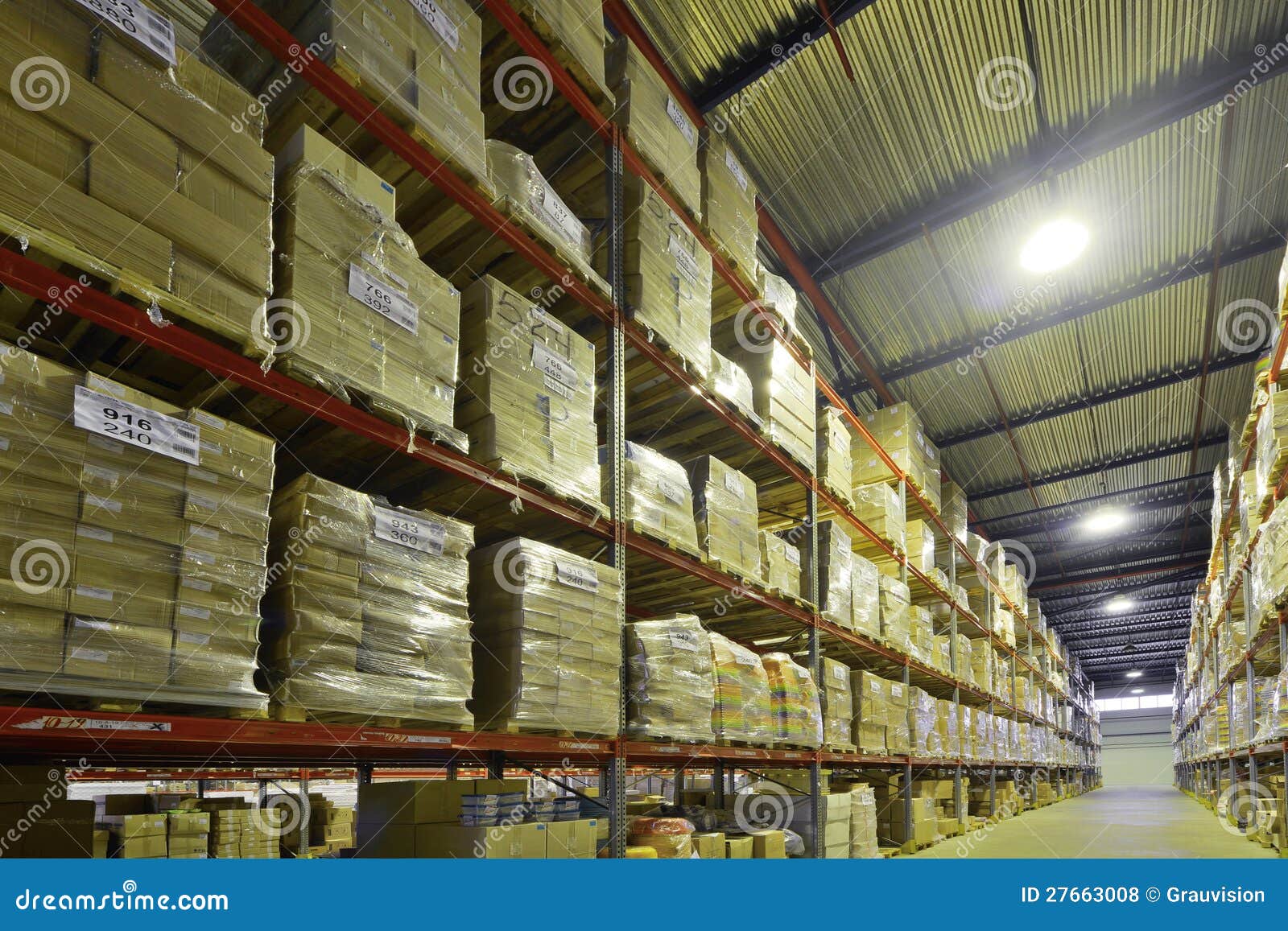 Indoor warehouse stock photo. Image of construction, shelf - 27663008