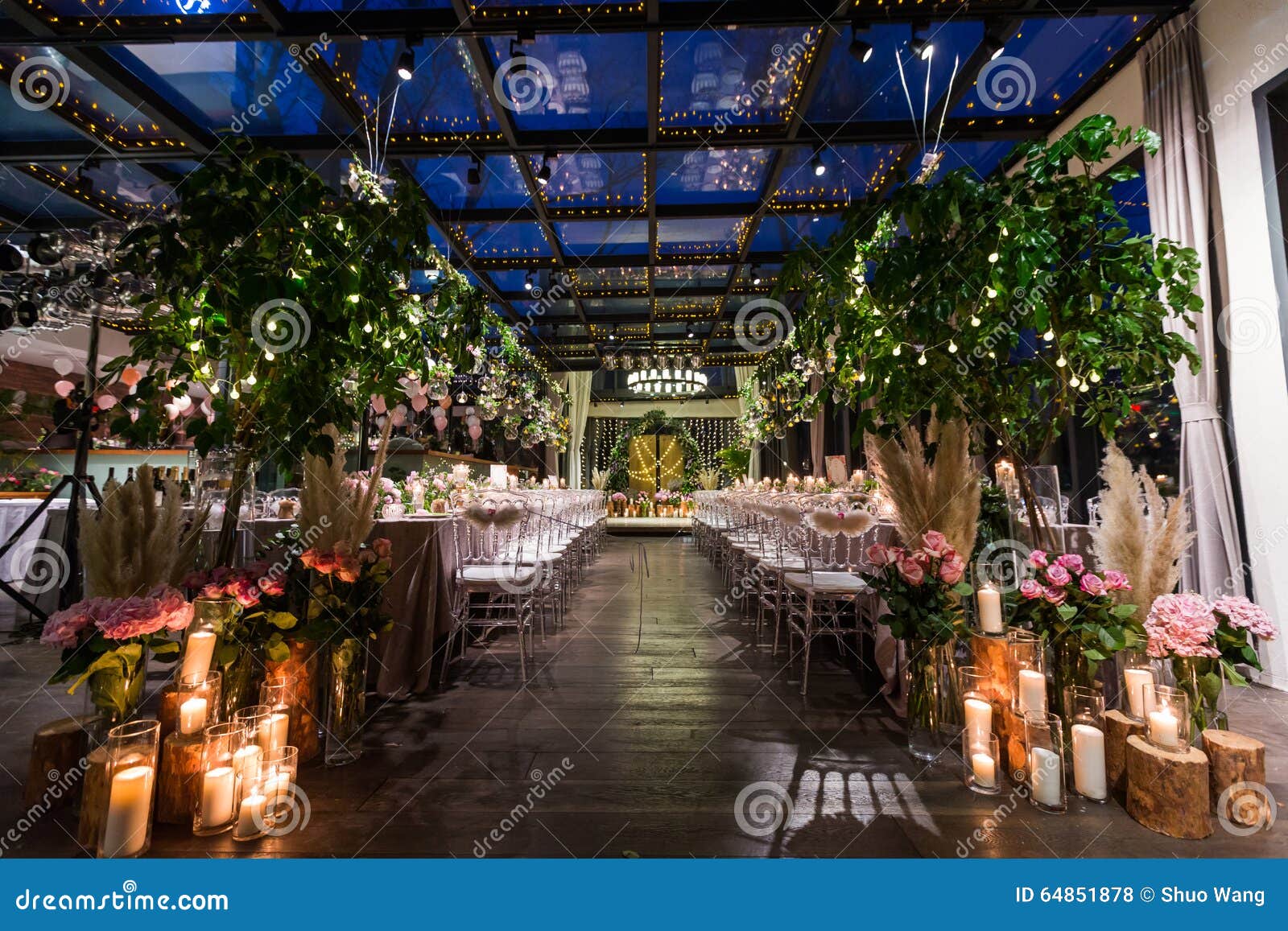 Indoor wedding scene stock photo. Image of design, dishware - 64851878