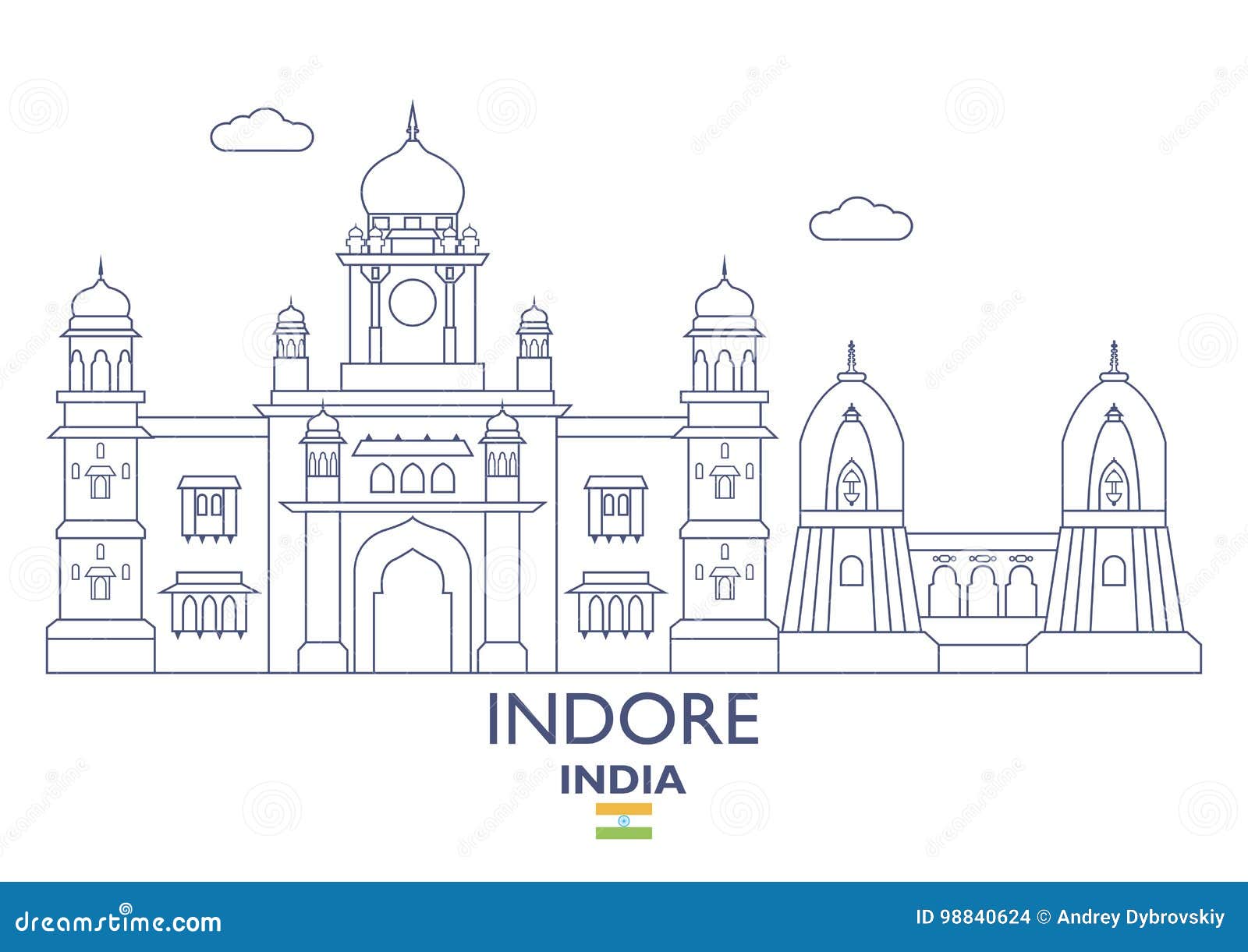 Map Of Indore City. Urban Black And White Poster. Road Map With ...