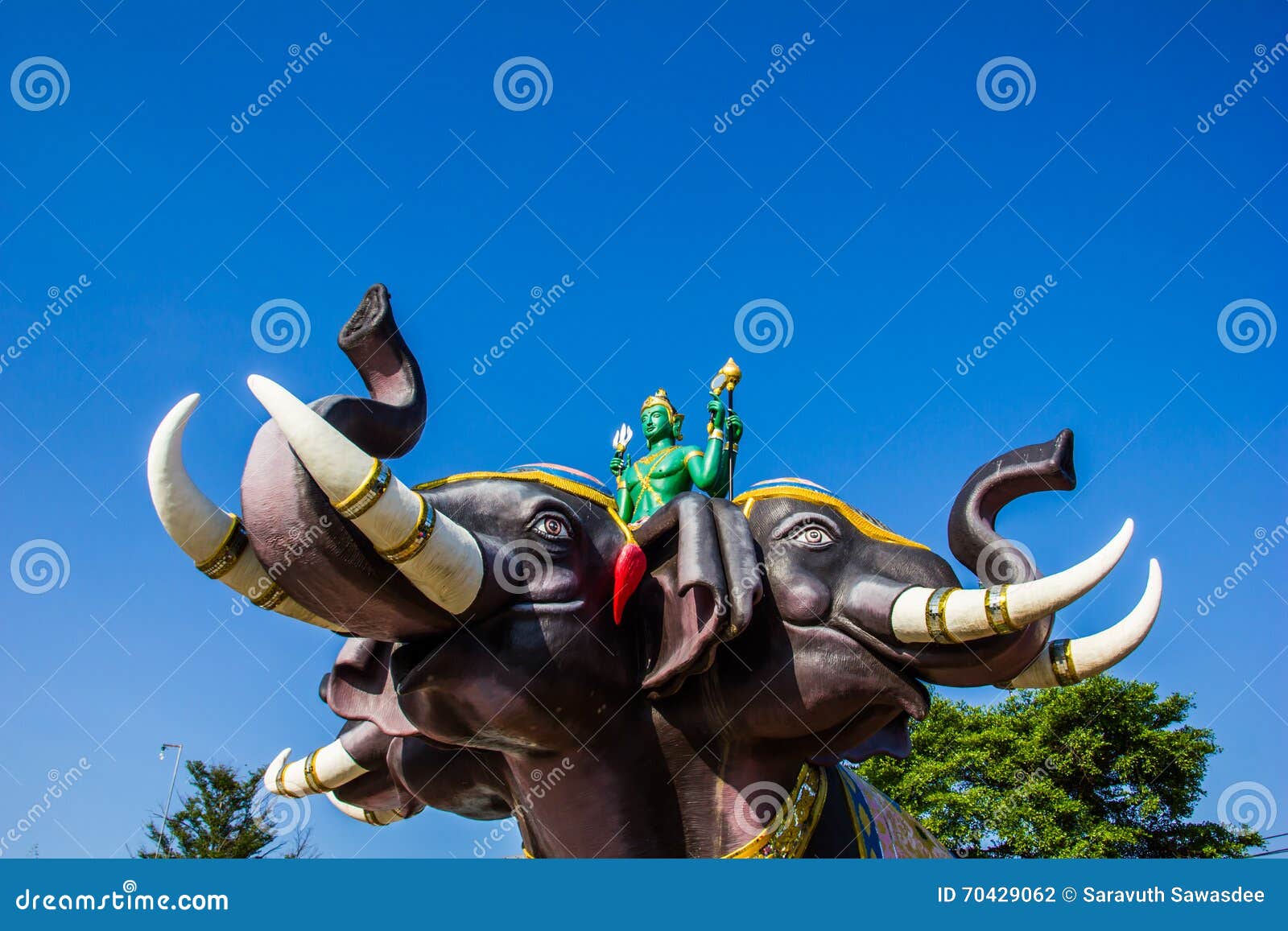 Indra God on Erawan Elephant Stock Photo - Image of respect, animal ...