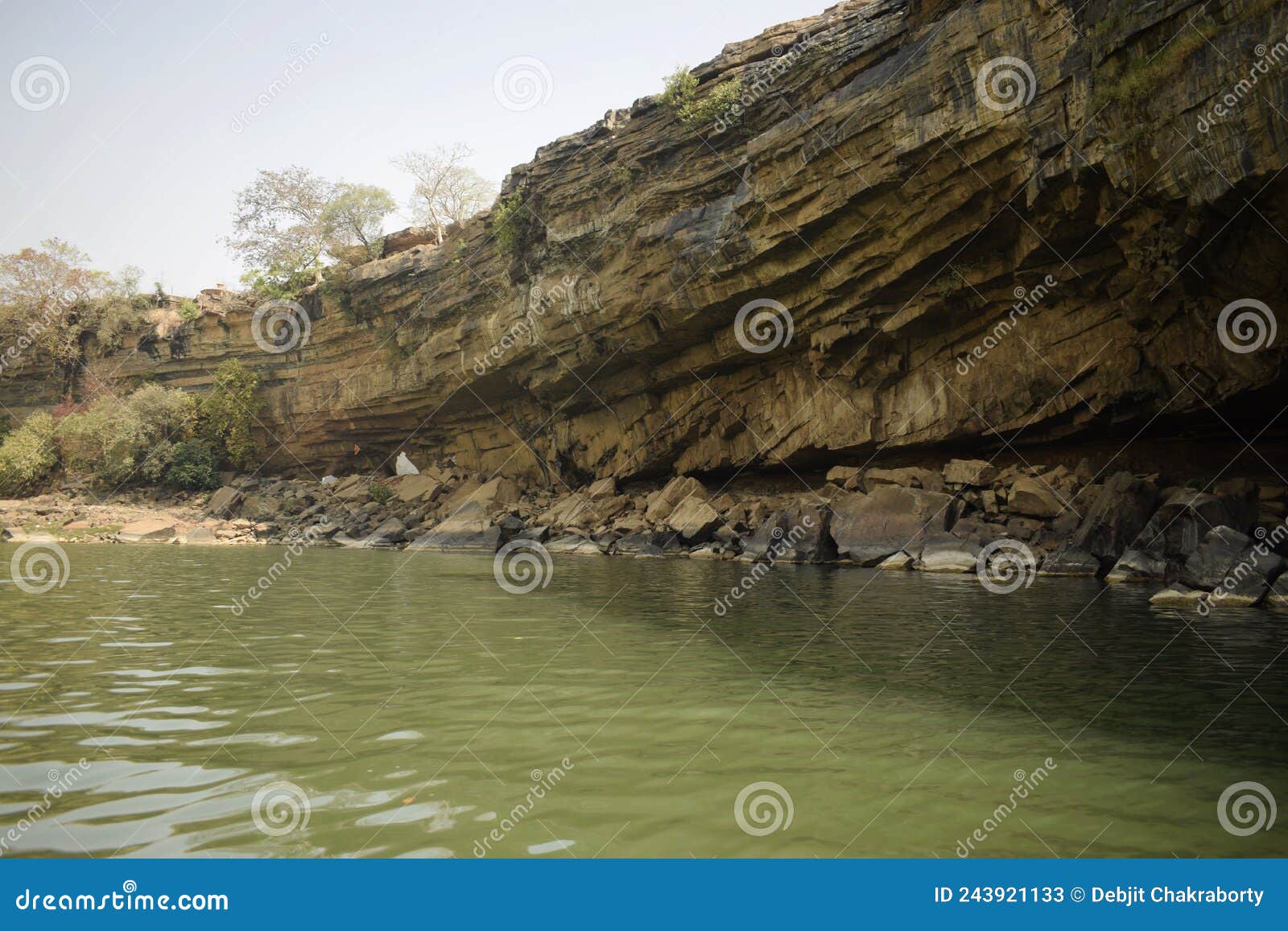 High Cliffs and Deep Lagoon at Indravati River Gorge Stock Image ...