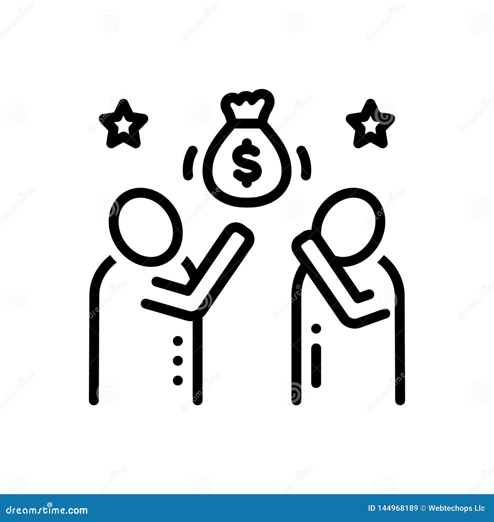 Black Line Icon for Induce, Stimulate and Money Stock Vector ...