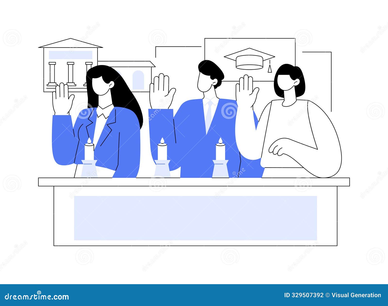 Induction Ceremony Isolated Cartoon Vector Illustrations. Stock ...