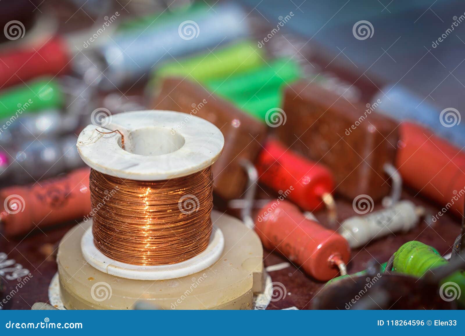 Induction Coil, Toroidal Coil On A Ring With Visible Copper Helix And ...