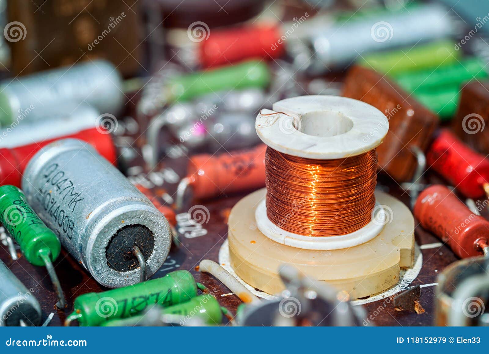 Induction Coil, Toroidal Coil On A Ring With Visible Copper Helix And ...