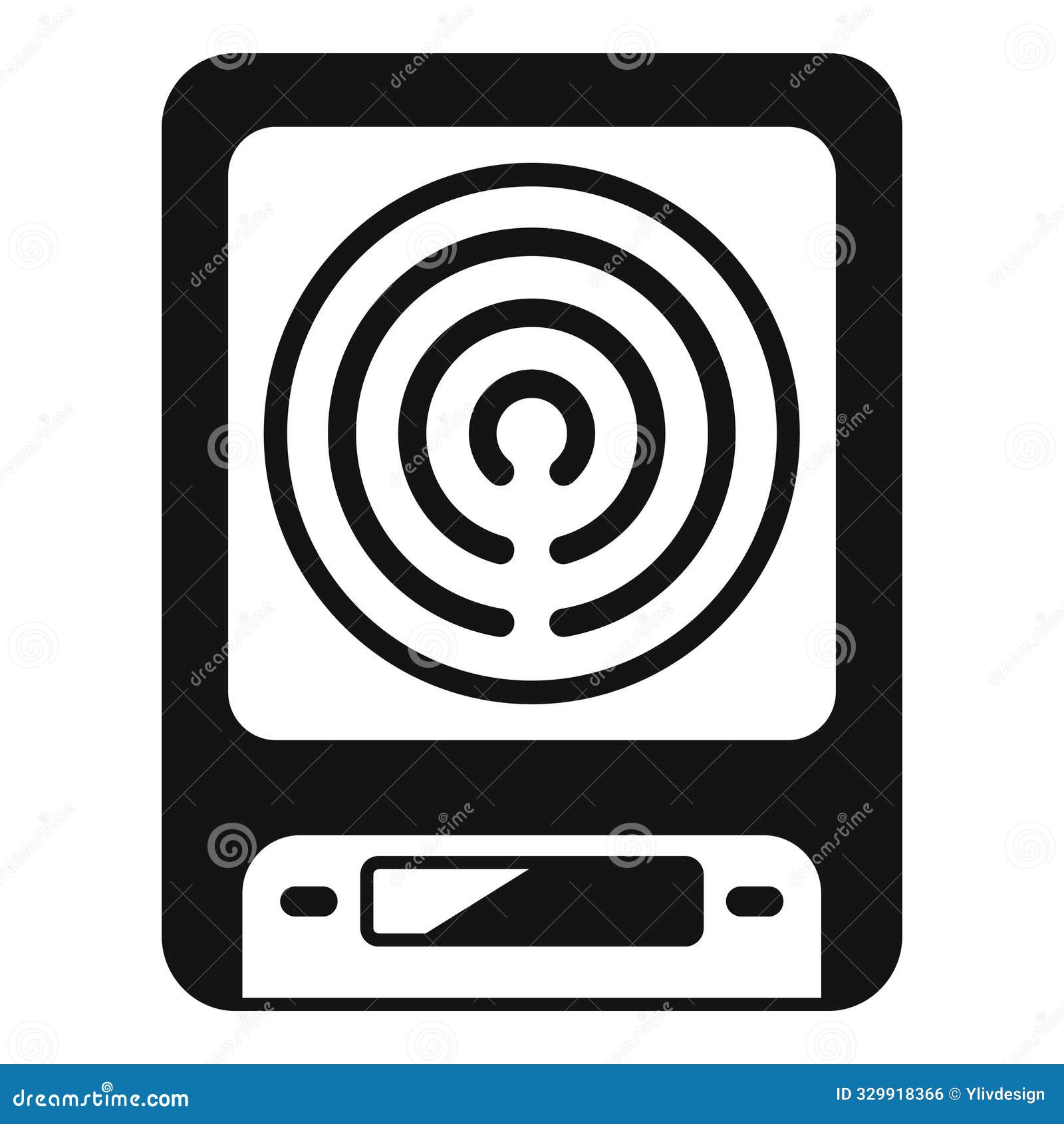 Induction Cooker Icon Showing Cooking Appliance Using Electromagnetic ...