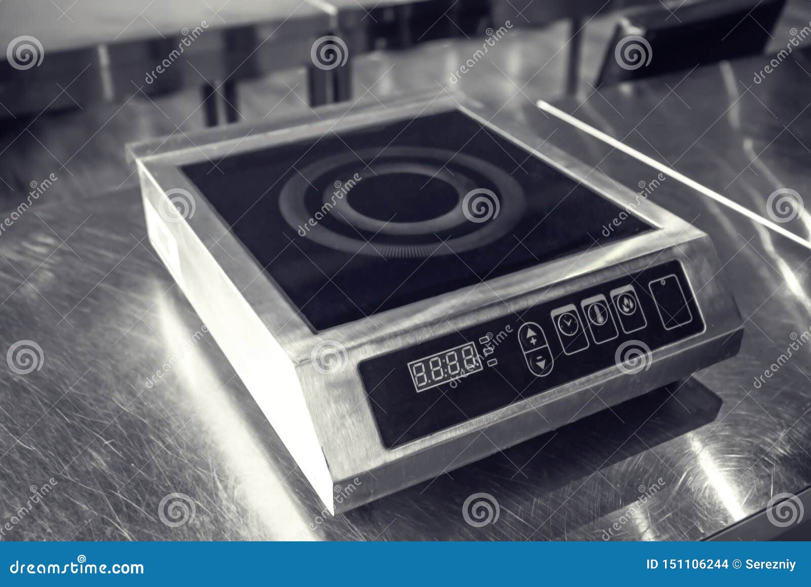 Induction Cooker in Restaurant Kitchen Stock Photo - Image of induction ...