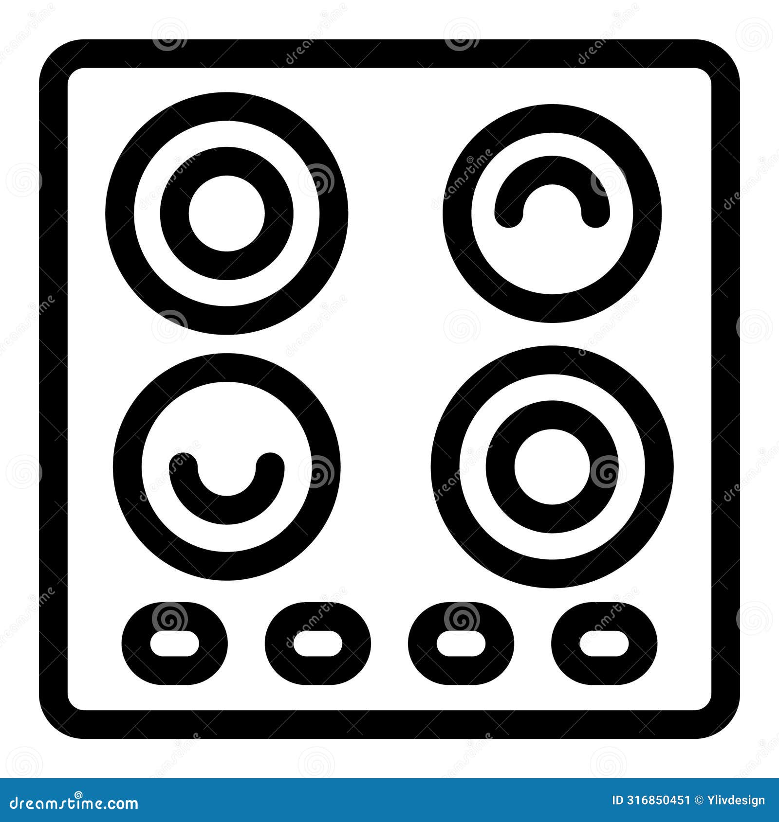 Induction Cooking Surface Icon Outline Vector. Magnetic Stovetop Device ...