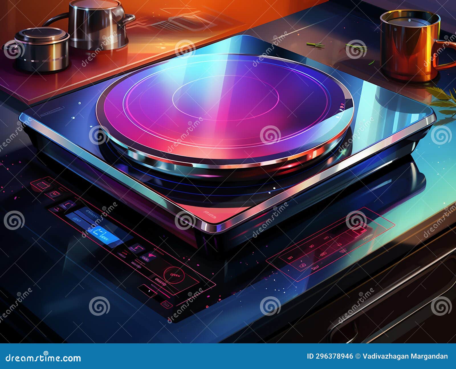 Induction Cooktop stock illustration. Illustration of sleek - 296378946