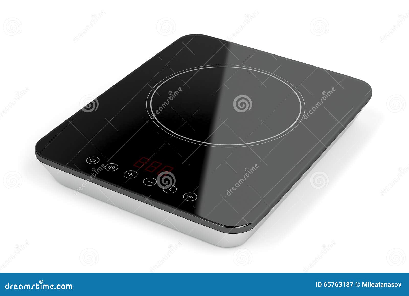 Induction Cooktop On White Background 3d Render Set Stock Image ...