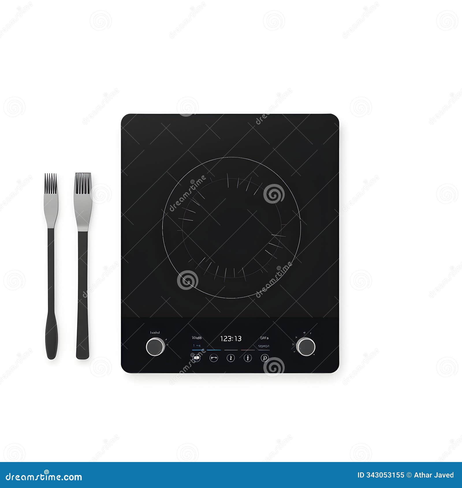 Induction Cooktop On White Background 3d Render Set Royalty-Free Stock ...