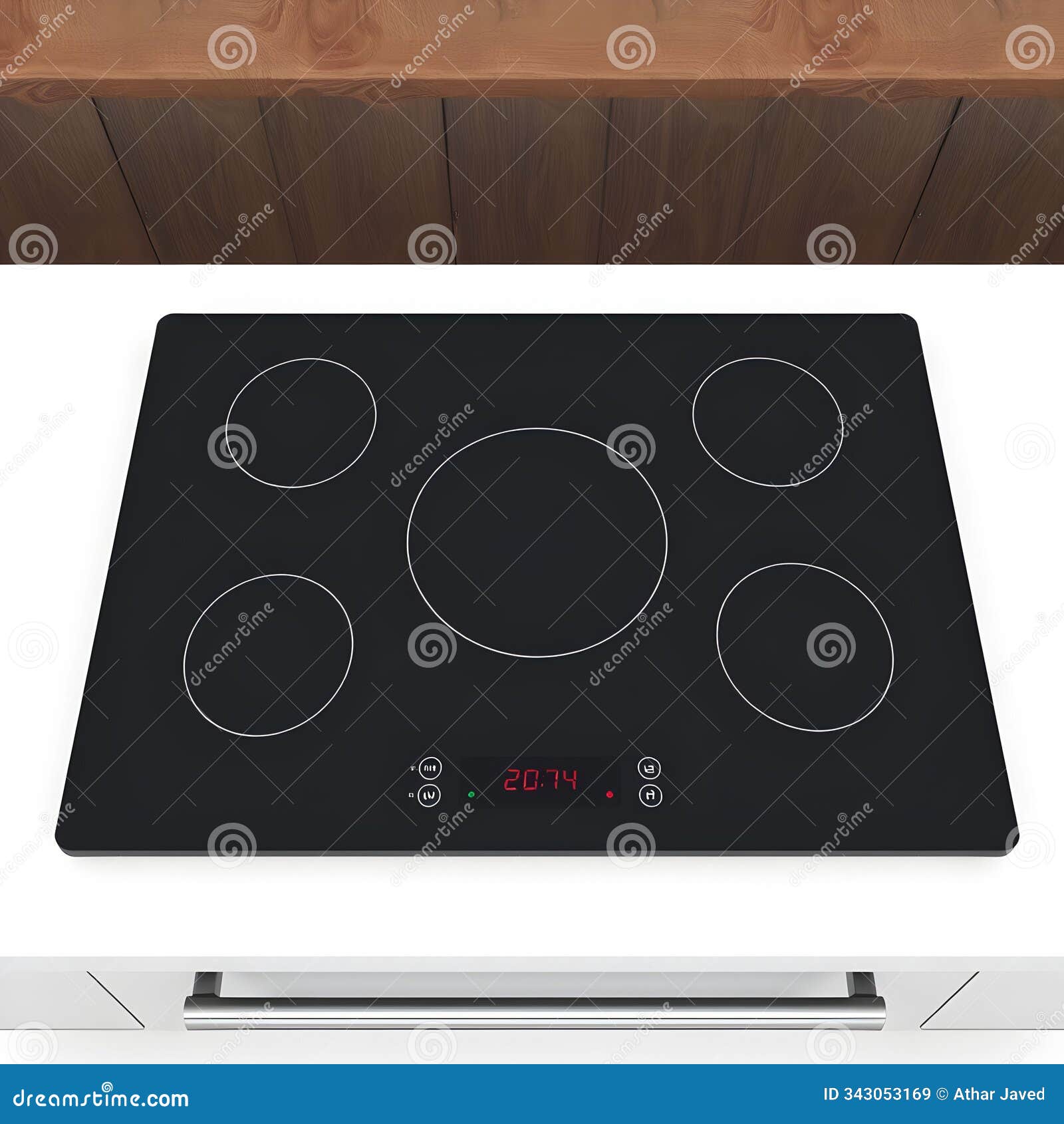 Induction Cooktop On White Background 3d Render Set Stock Image ...