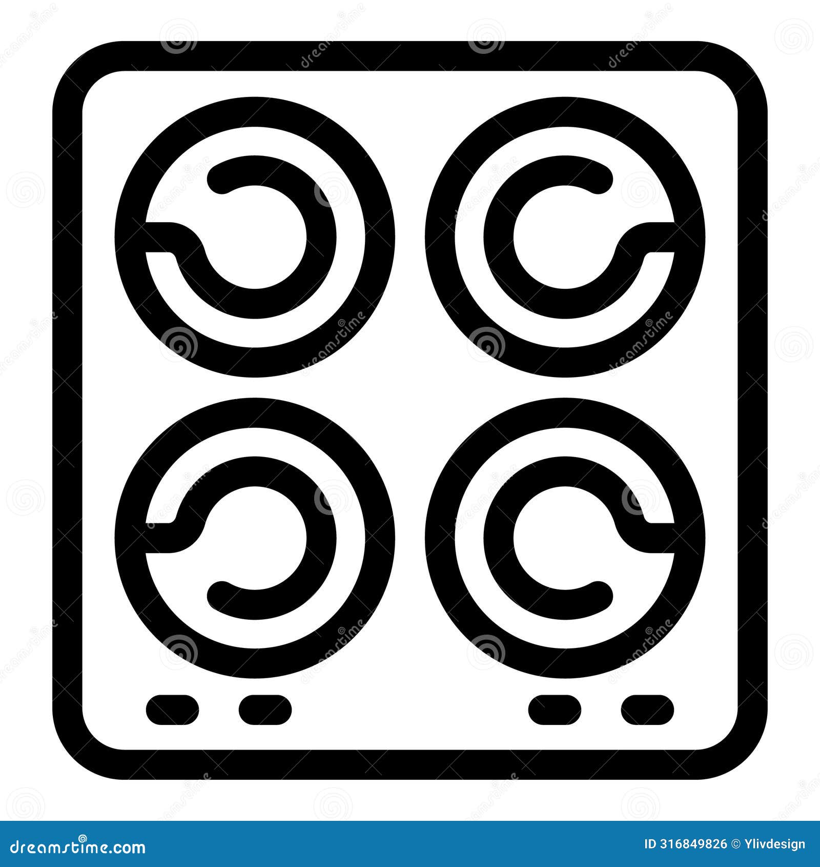 Induction Hob Icon Outline Vector. Electromagnetic Panel Stock ...