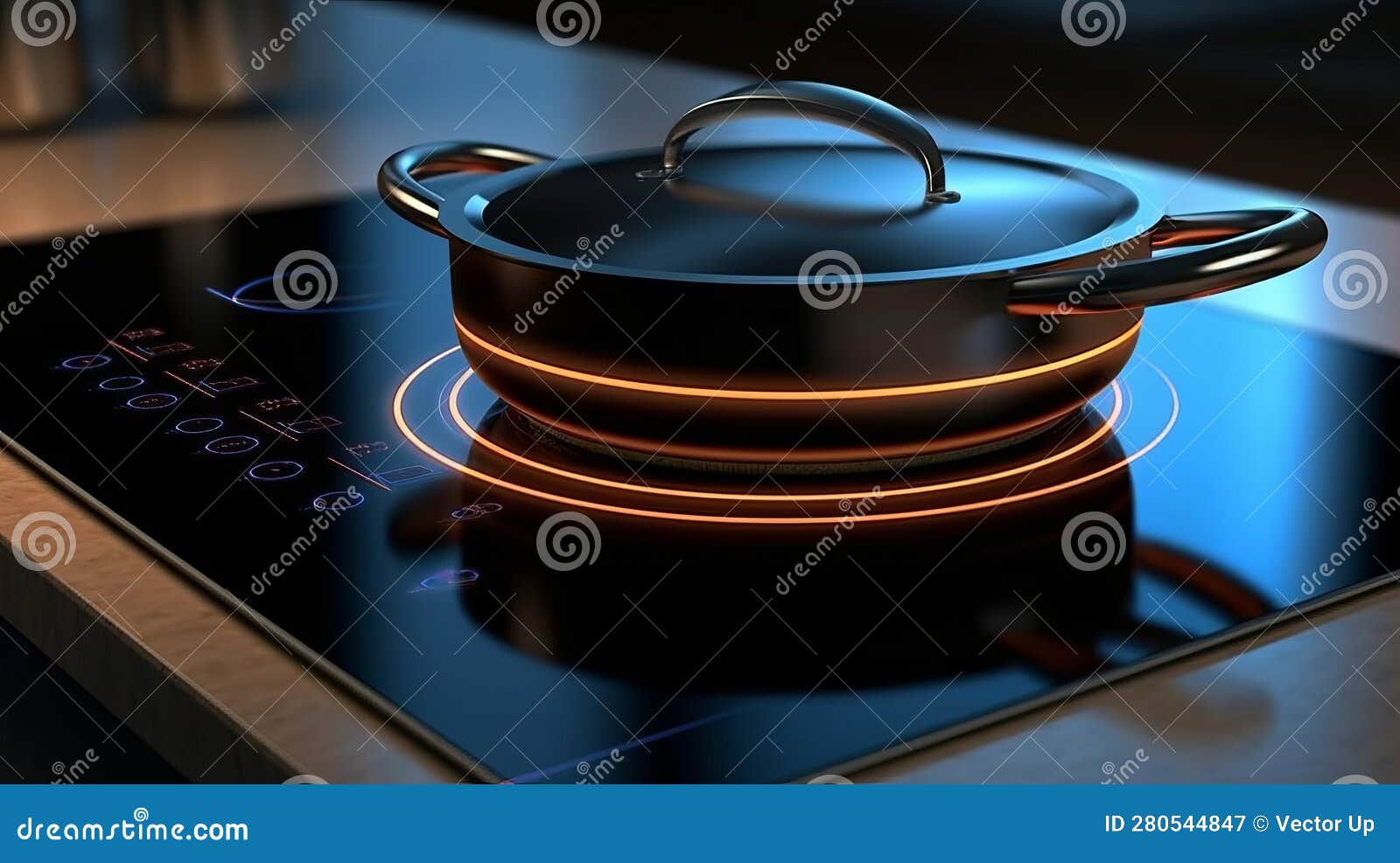 Induction Hob in a Modern Kitchen Close-up. Generative AI. Stock ...