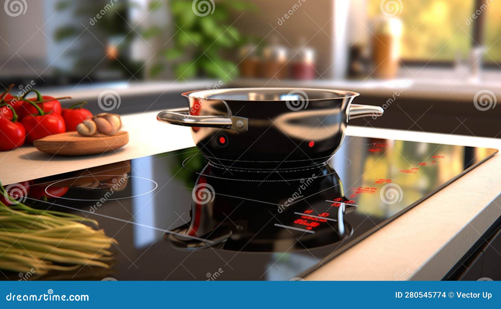Induction Hob in a Modern Kitchen Close-up. Generative AI. Stock ...
