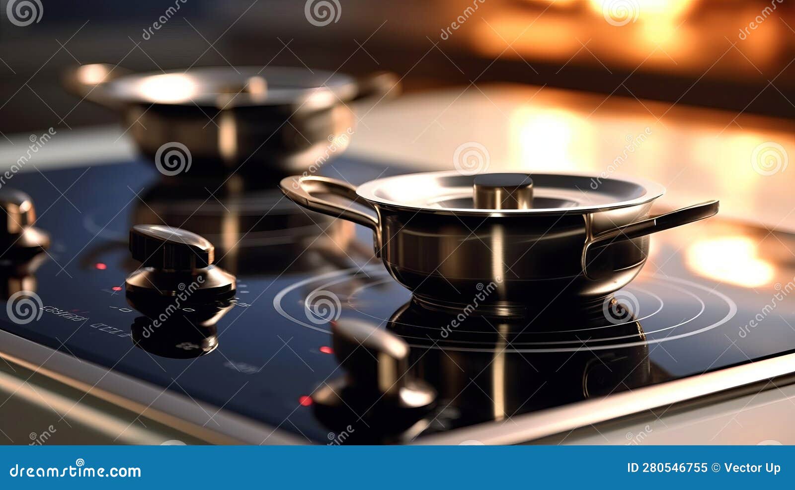 Induction Hob in a Modern Kitchen Close-up. Generative AI. Stock ...