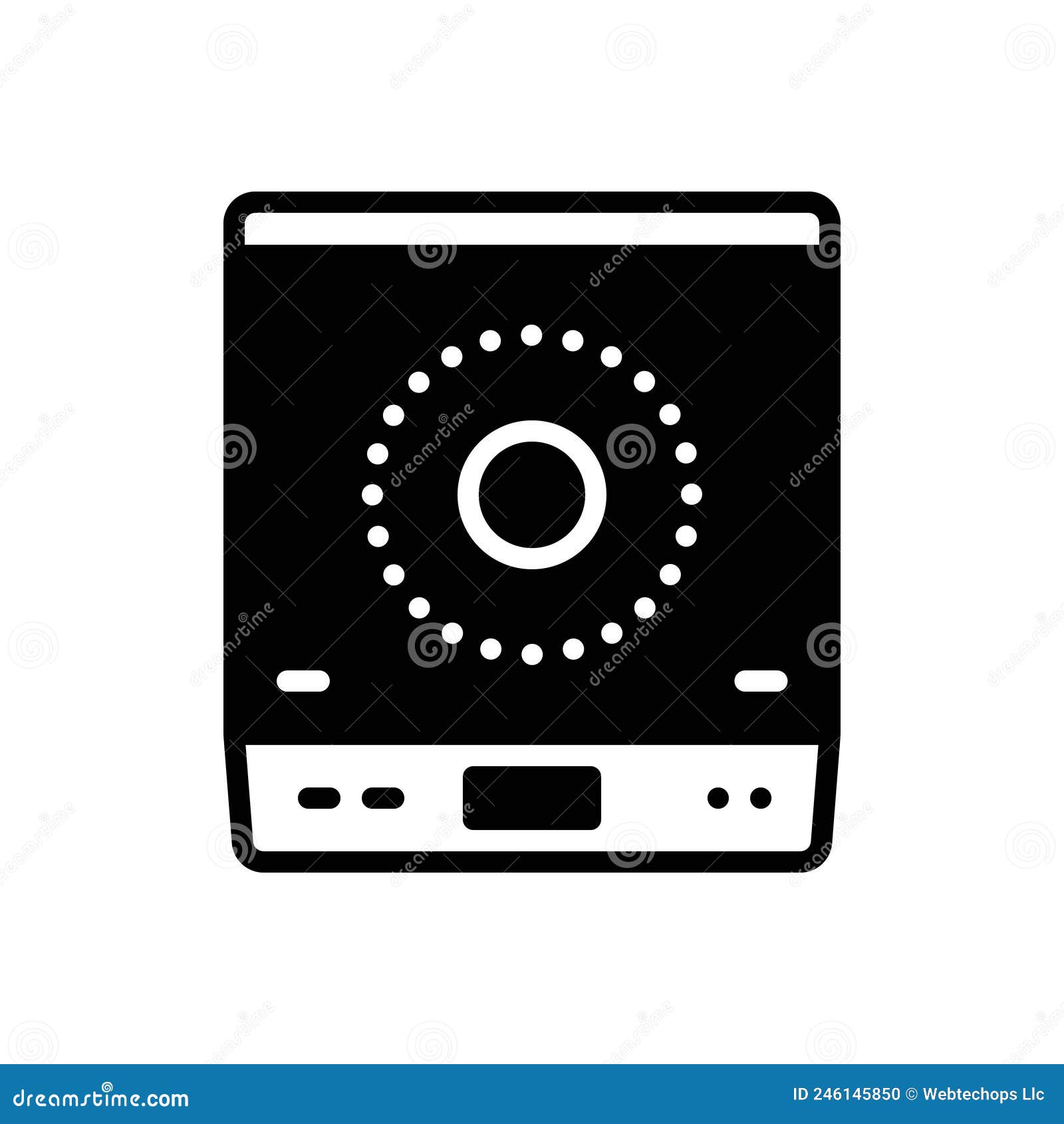 Black Solid Icon for Induction, Gas and Machine Stock Vector ...