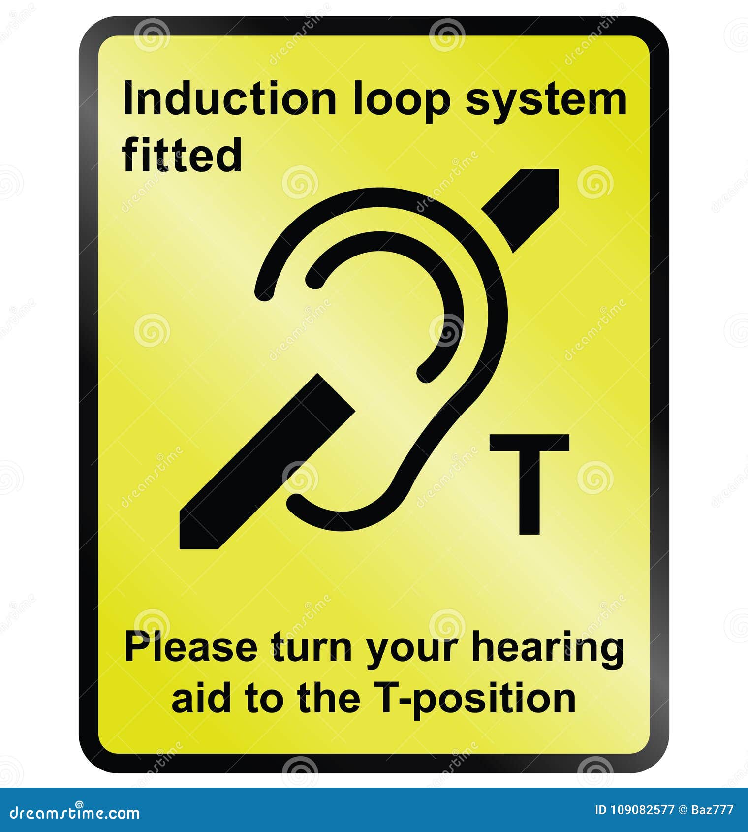 Induction Loop Facility Information Sign Vector Illustration ...