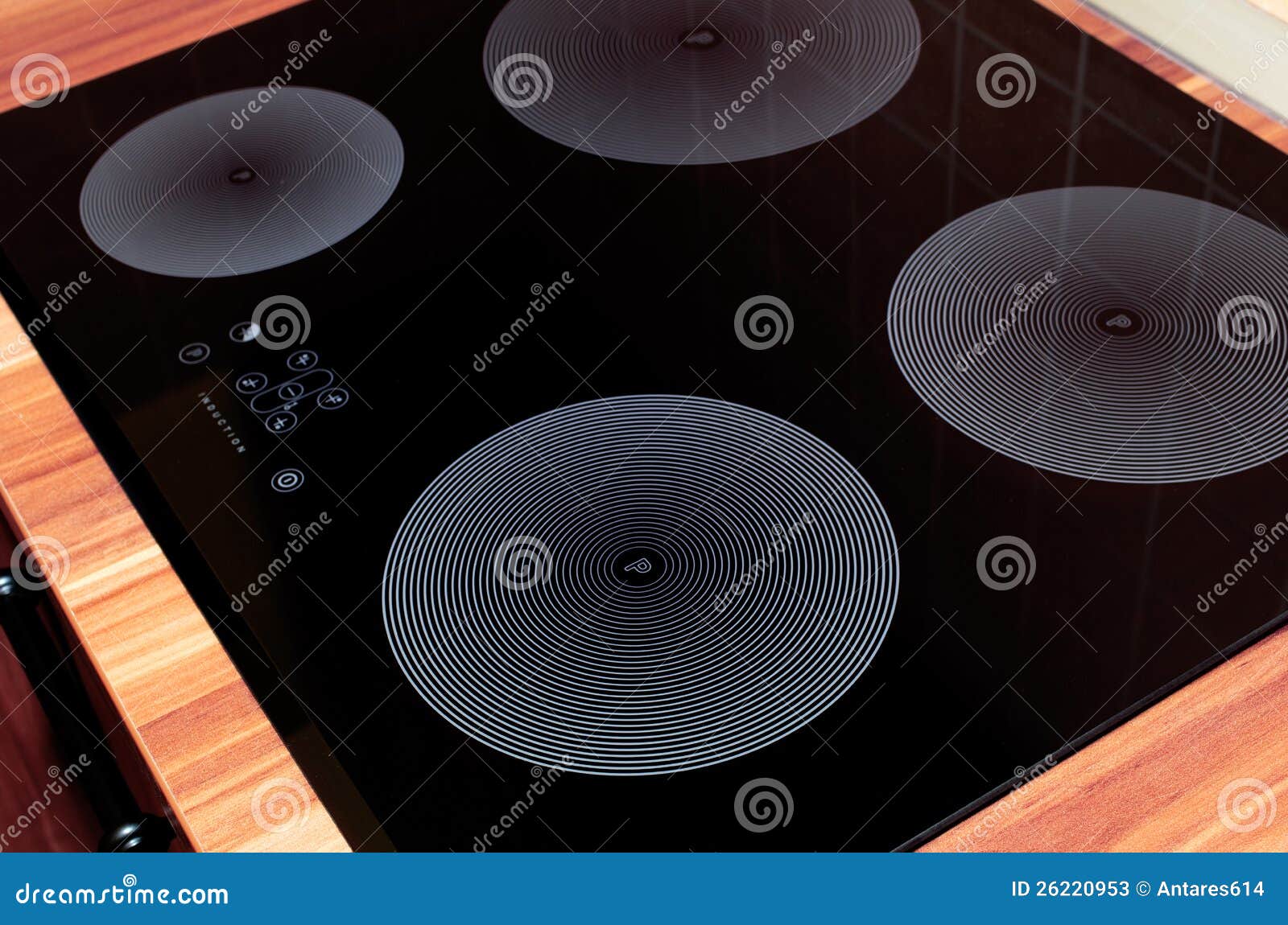 The Induction Stove Surface With A Foamy Detergent. Abstract Pattern On ...