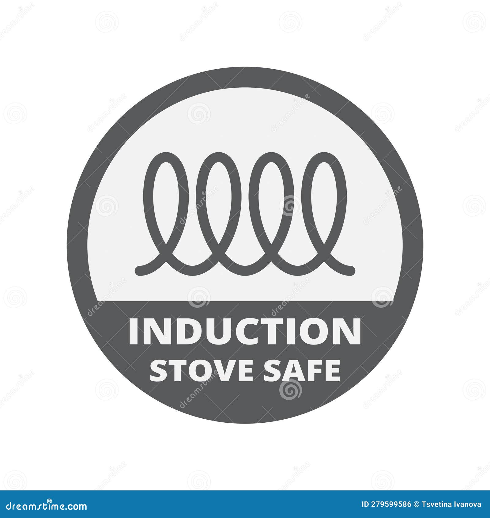 Induction Stove Safe Circle Vector Label Stock Vector - Illustration of ...
