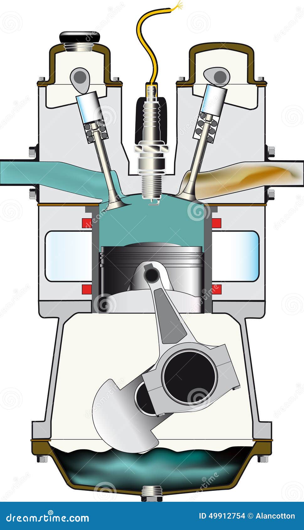 Induction Stroke stock illustration. Illustration of motor - 49912754