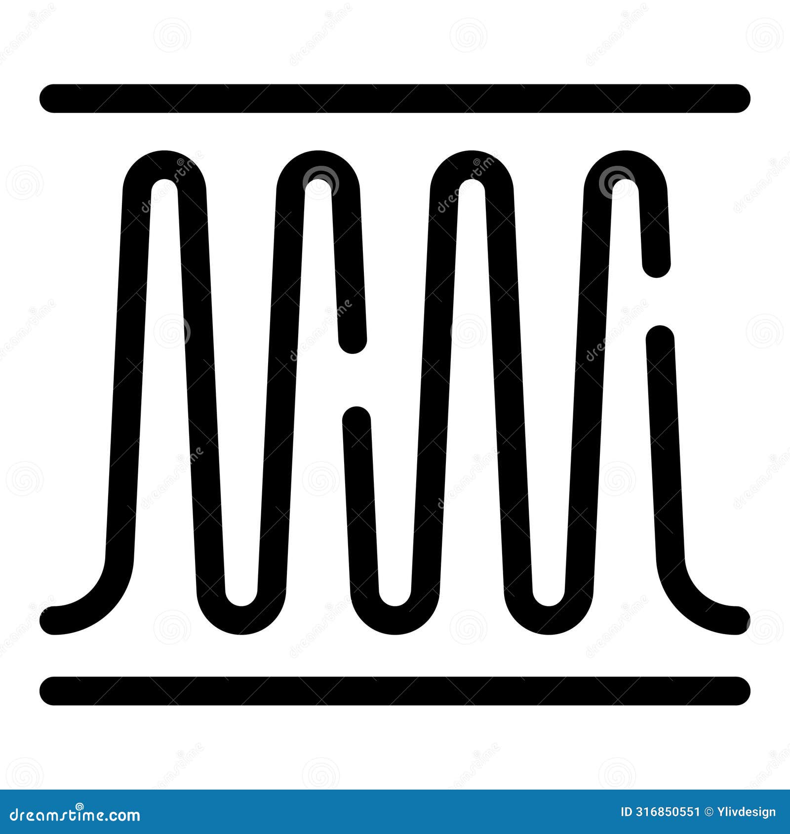 Induction Technology Icon Outline Vector. Copper Coil Stock ...