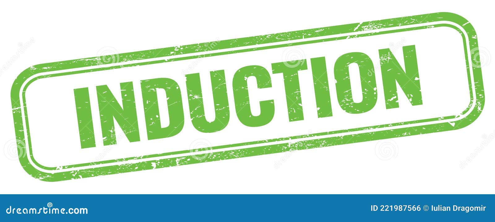 INDUCTION Text on Green Grungy Vintage Stamp Stock Illustration ...