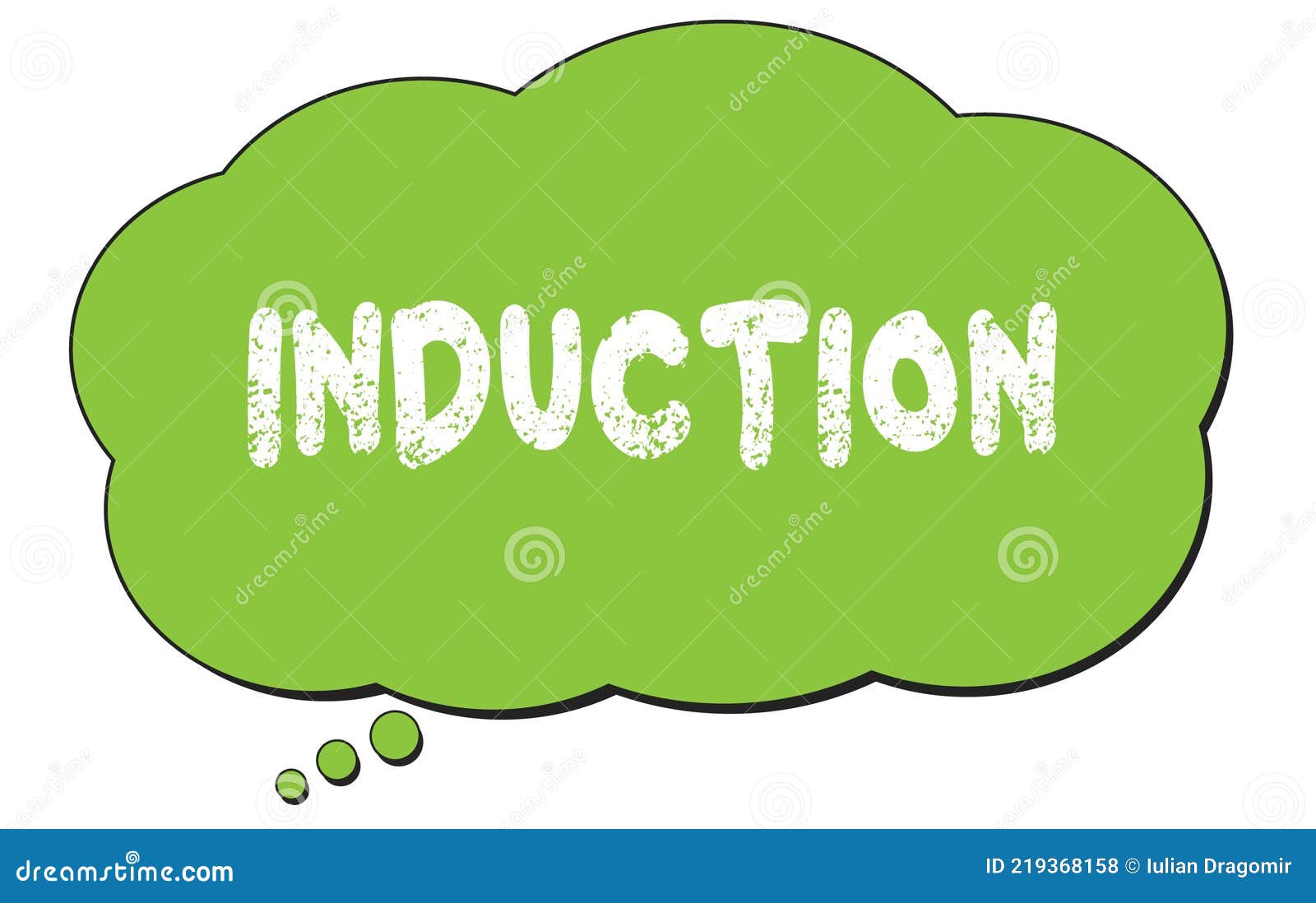 INDUCTION Text Written on a Green Thought Bubble Stock Illustration ...