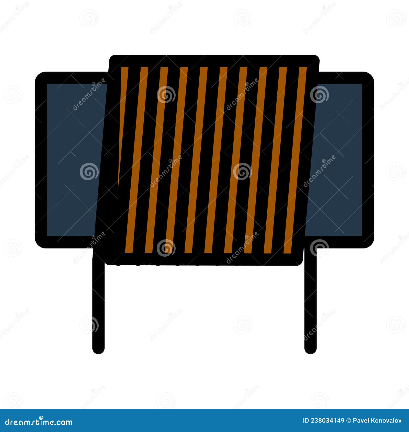 Inductor Coil Icon stock vector. Illustration of electromagnetic ...