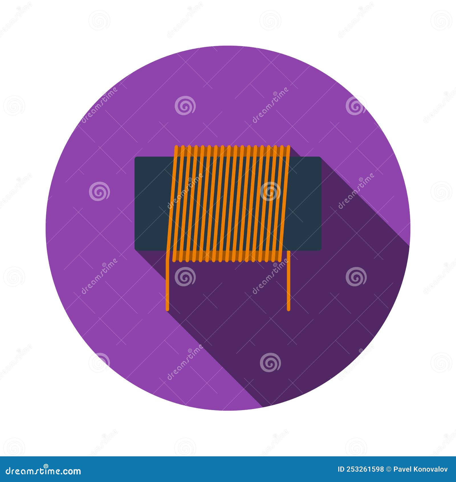 Inductor Coil Icon stock vector. Illustration of induce - 253261598