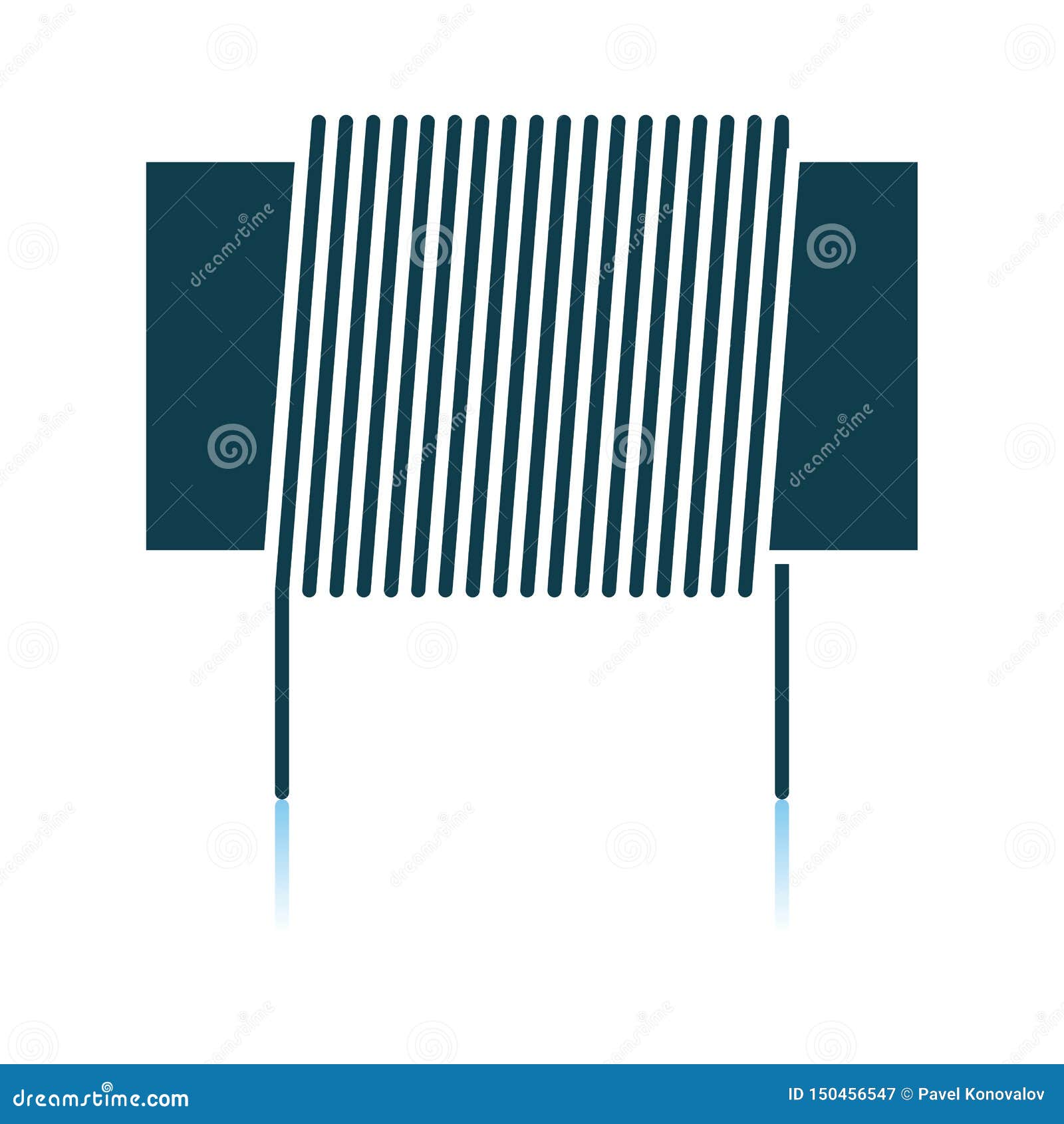 Inductor Coil Icon stock vector. Illustration of element - 150456547