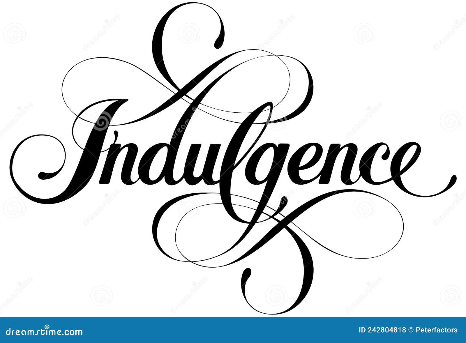 Indulgence - Custom Calligraphy Text Stock Vector - Illustration of ...